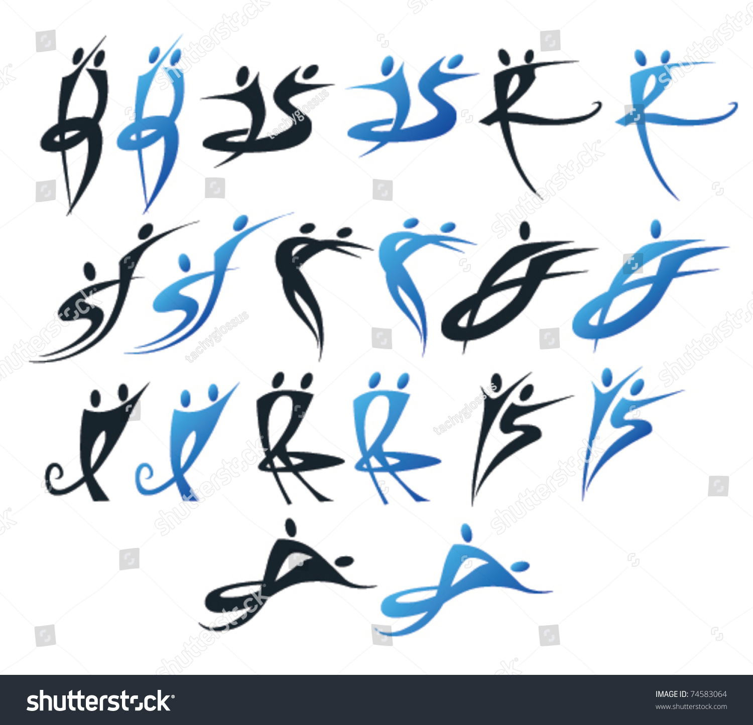 Vector Dancing Collection: vector de stock (libre de regalías) 74583064 ...