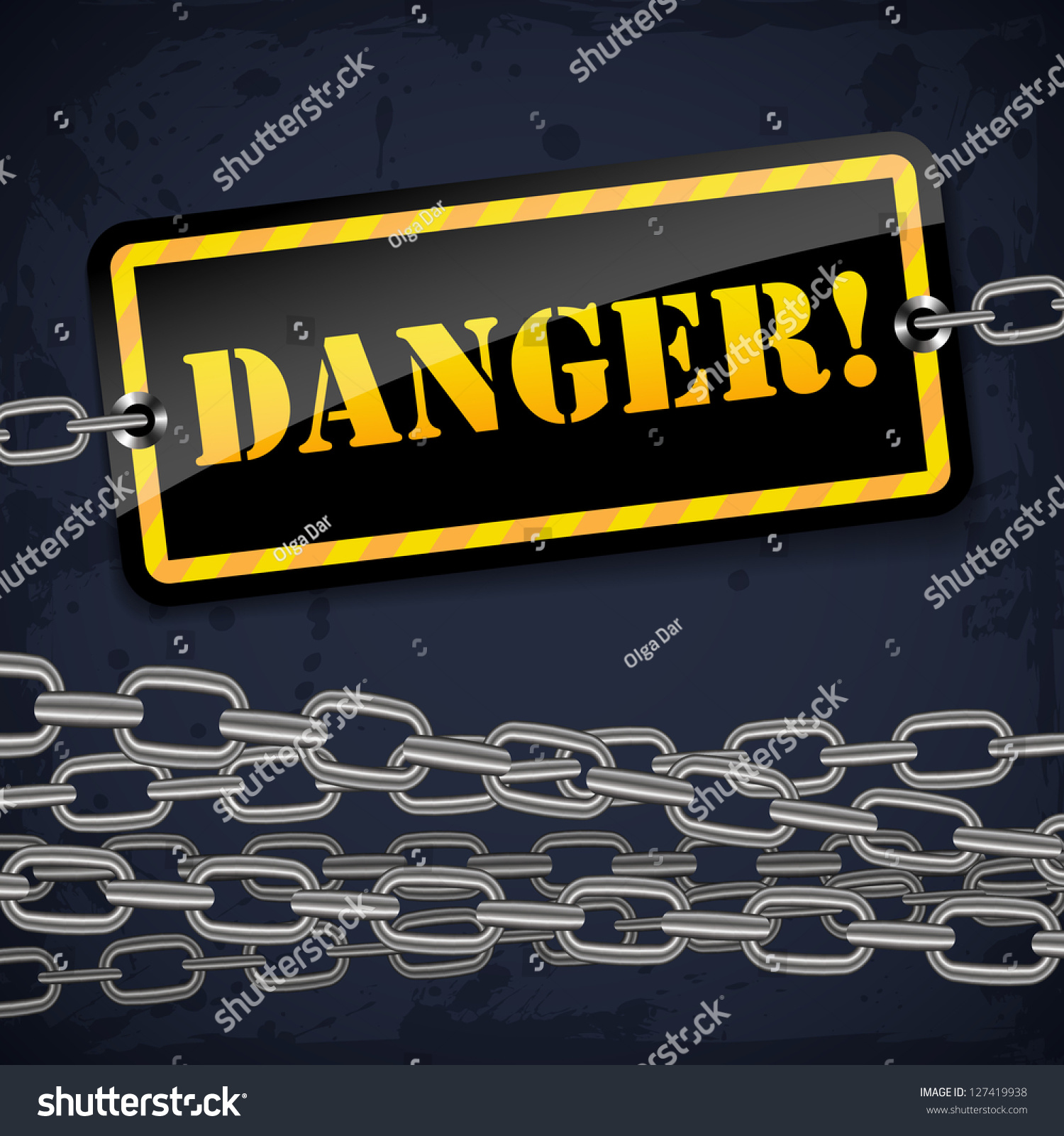 Vector Danger Warning Sign Grunge Backdrop Stock Vector (Royalty Free ...