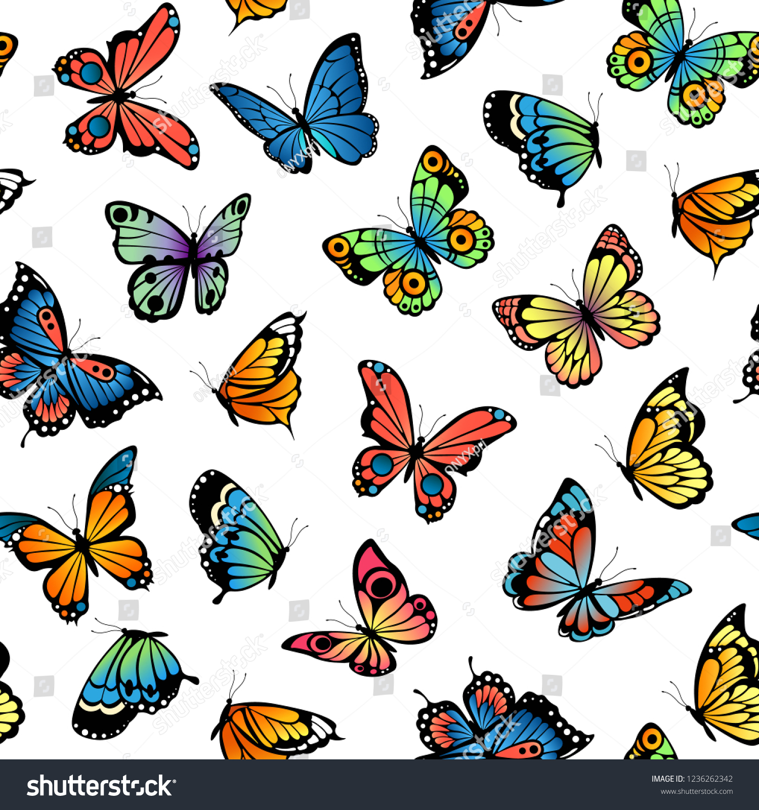 Vector Decorative Butterflies Pattern Background Illustration Stock ...