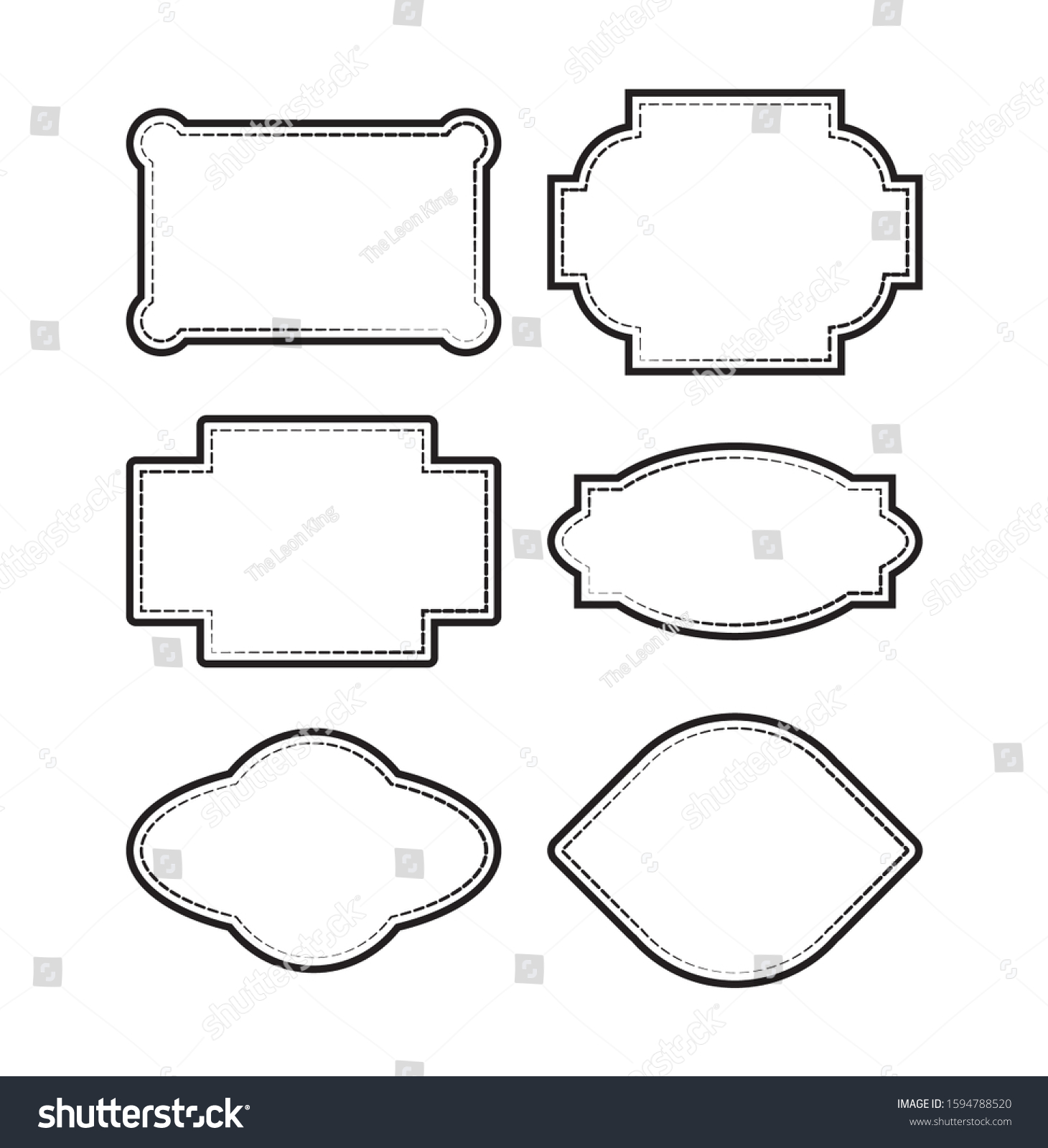 Vector Decorative Frame Label Shape Templates Stock Vector (Royalty ...
