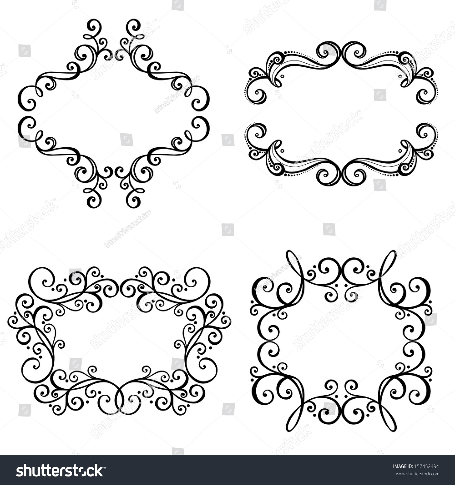 Vector Decorative Ornamental Frame Text Design Stock Vector (Royalty ...