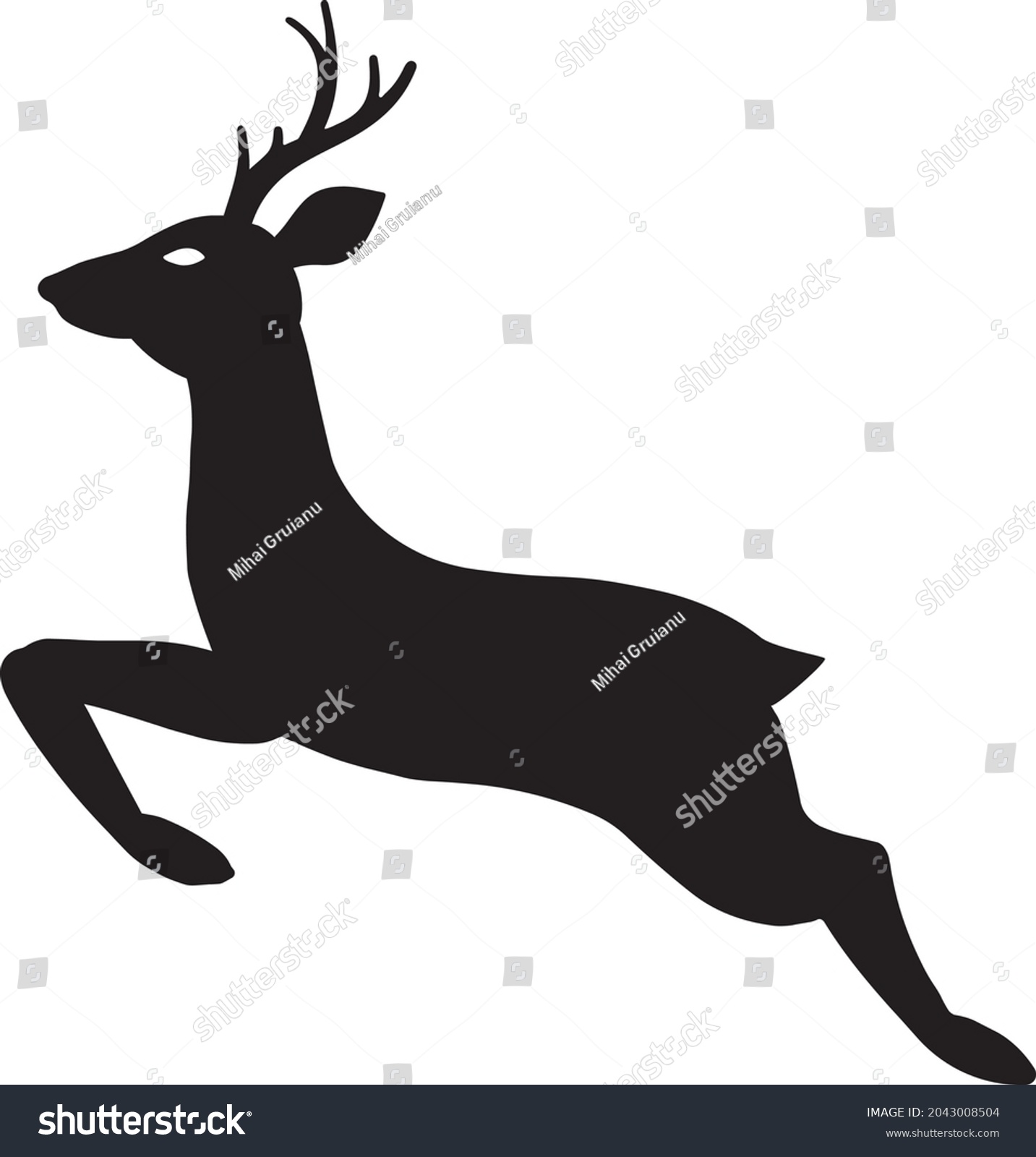 Vector Deer Icon Running Deer Icon Stock Vector (Royalty Free) 2043008504