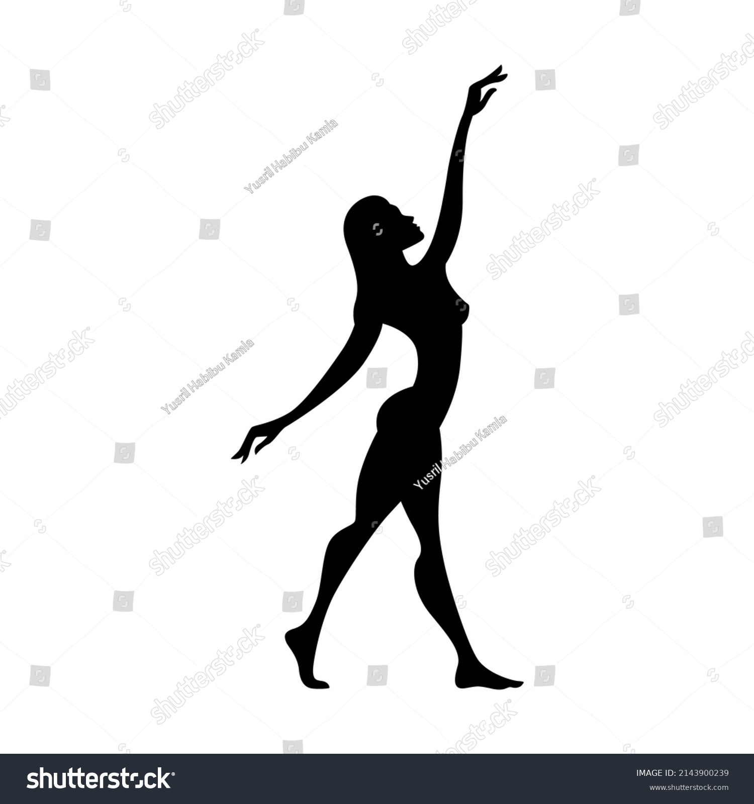 Vector Design Dancing Girl Shape Illustration Stock Vector (Royalty ...