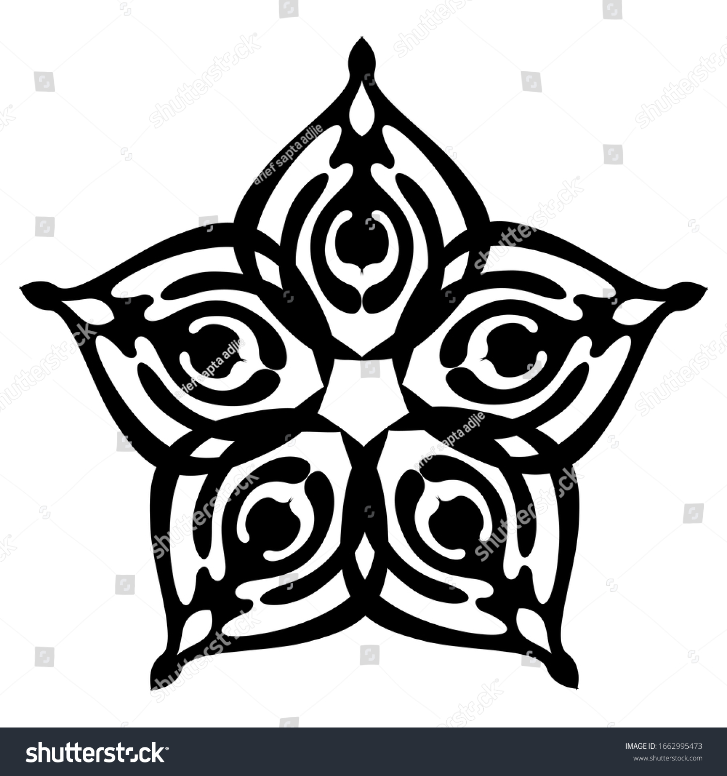 Vector Design Black Flower Pattern Theme Stock Vector (Royalty Free ...