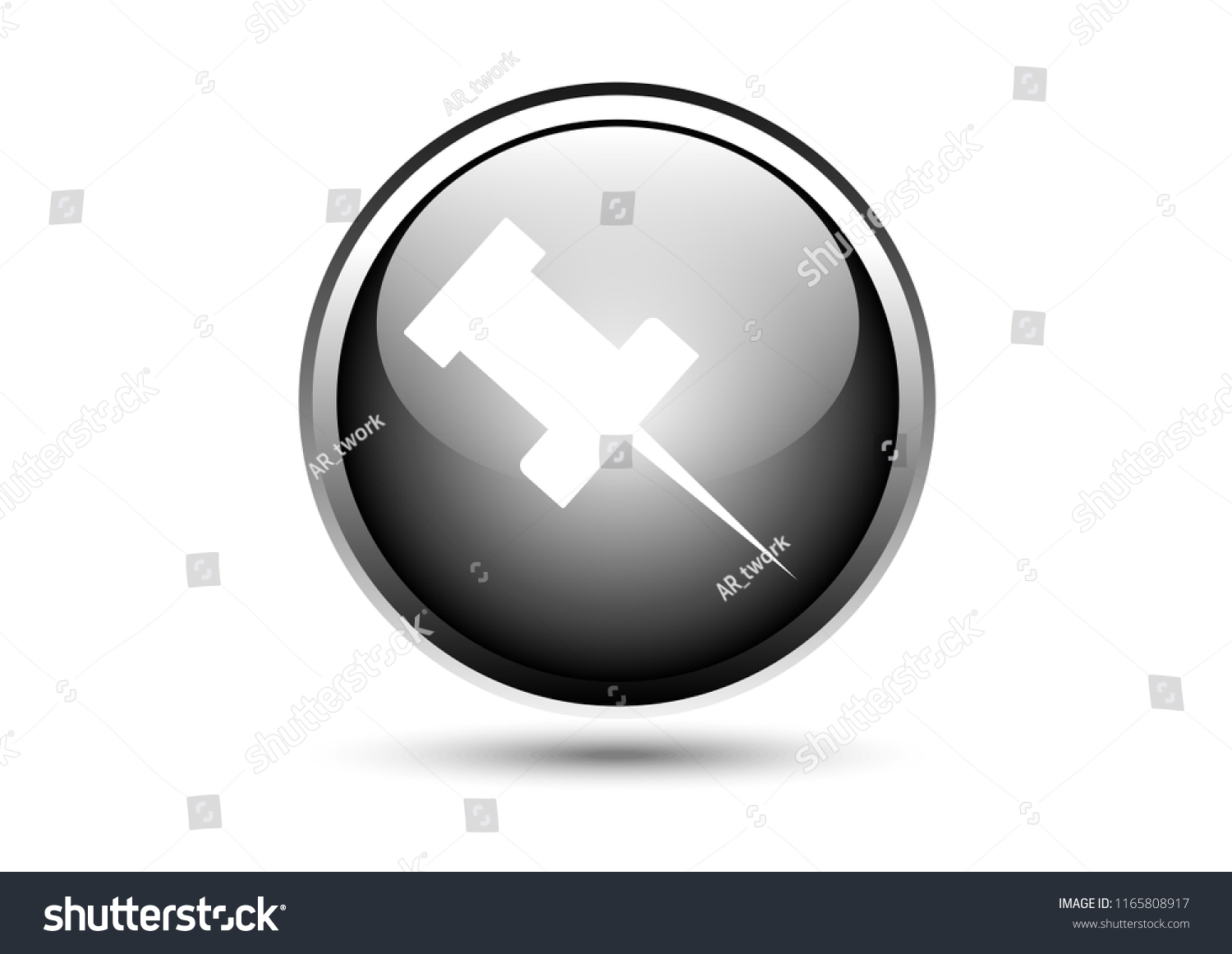 Vector Design Black Shine Push Button Stock Vector (Royalty Free ...
