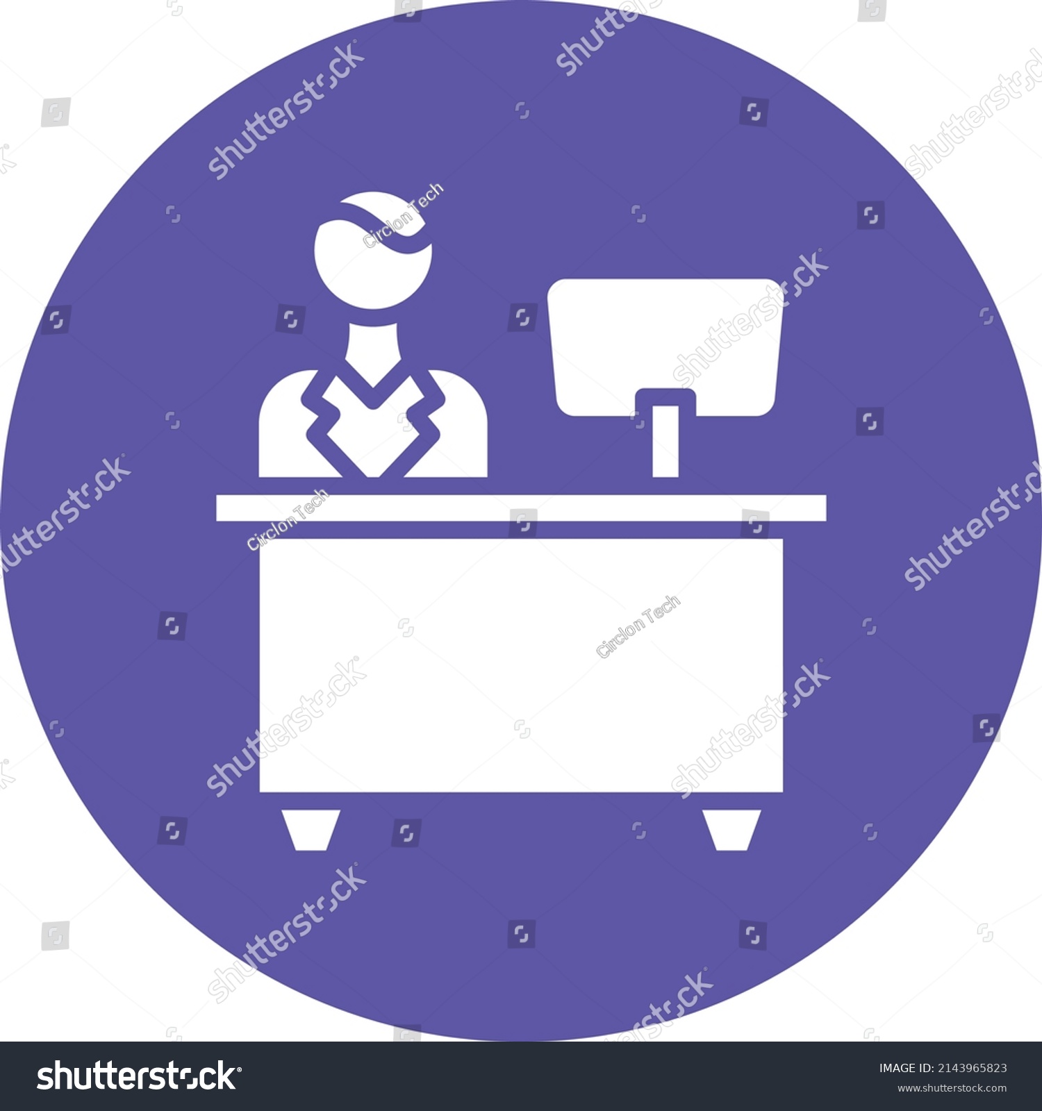 Vector Design Reception Desk Icon Style Stock Vector (Royalty Free ...