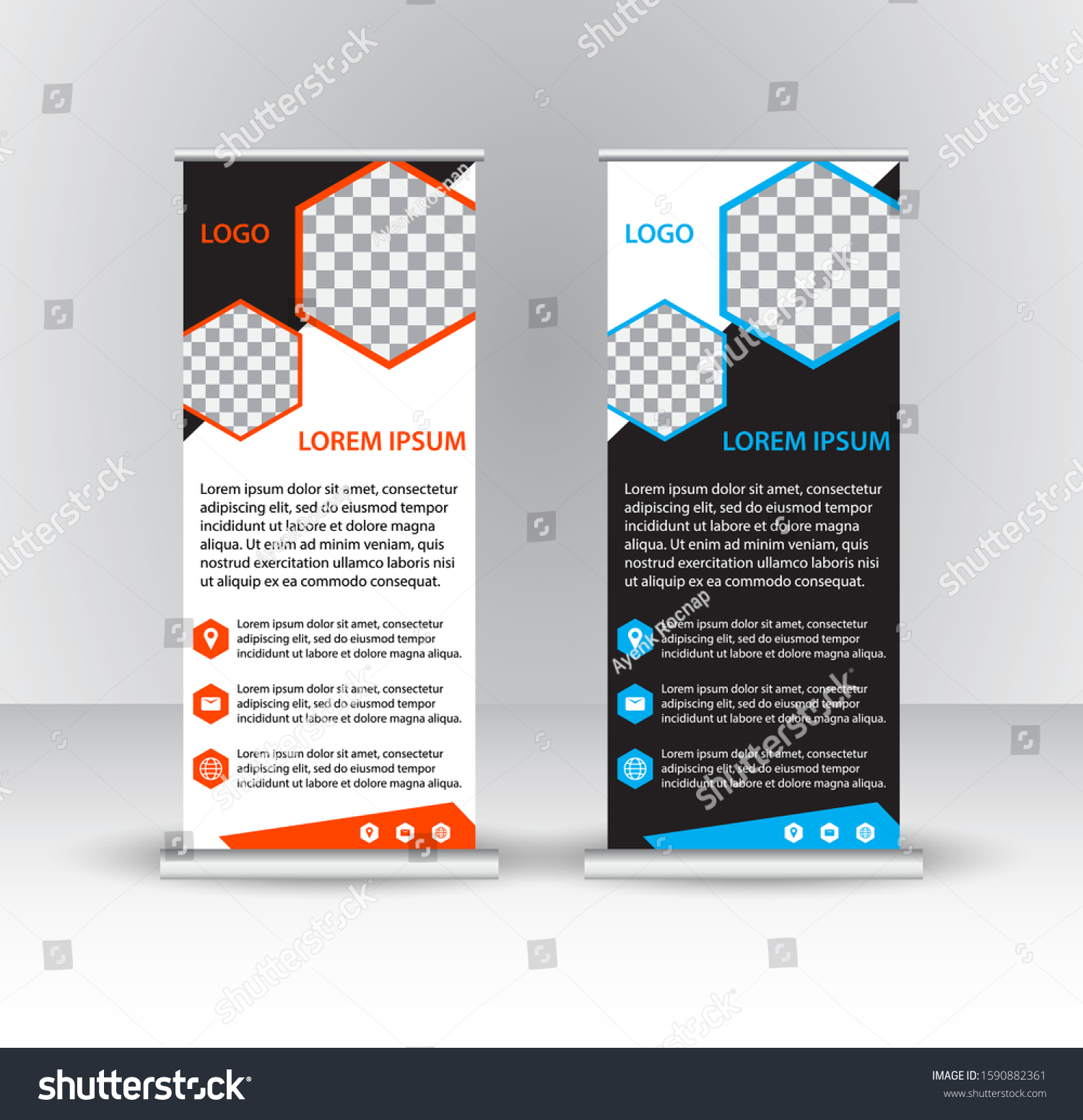 Vector Design Roll Banner Background Header Stock Vector (Royalty Free ...