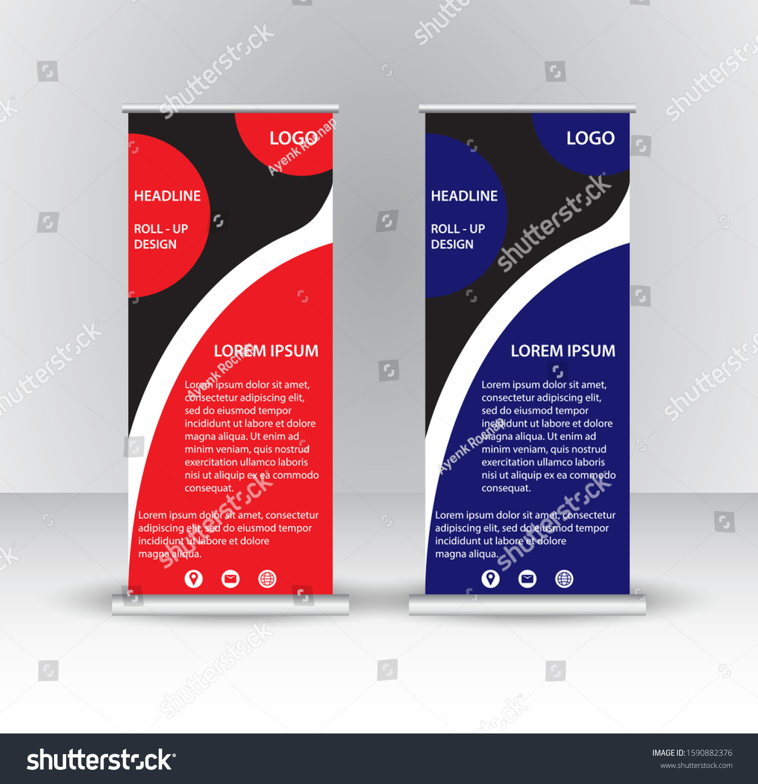 Vector Design Roll Banner Background Header Stock Vector (Royalty Free ...