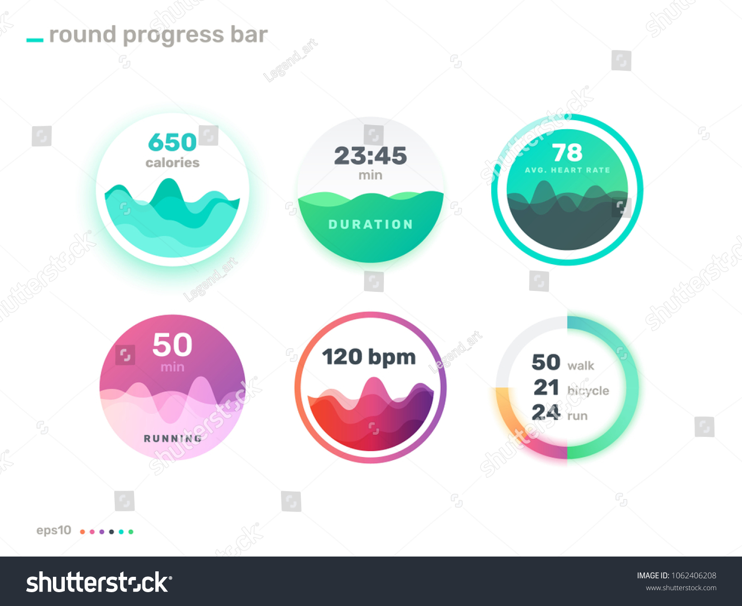 Vector Design Template Radial Status Bars Stock Vector (Royalty Free ...