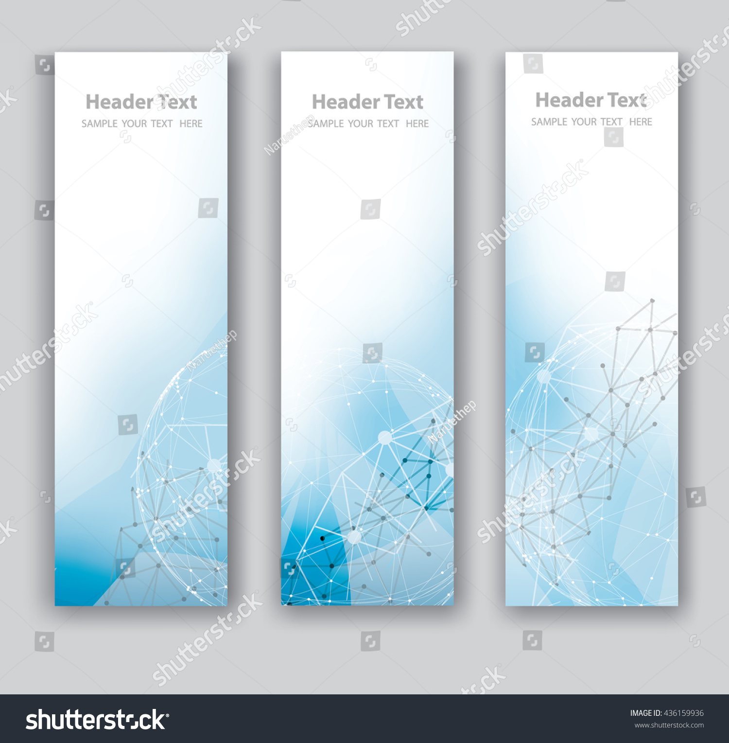 Vector Design Vertical Banner Network Technology Stock Vector (Royalty ...