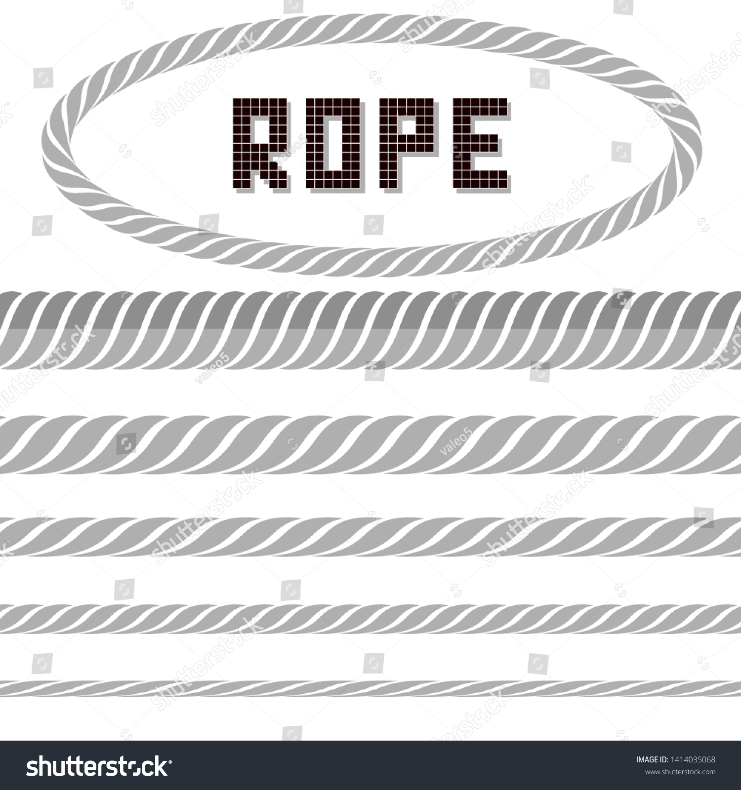 Vector Different Rope Set Oval Frame Stock Vector (Royalty Free) 1414035068