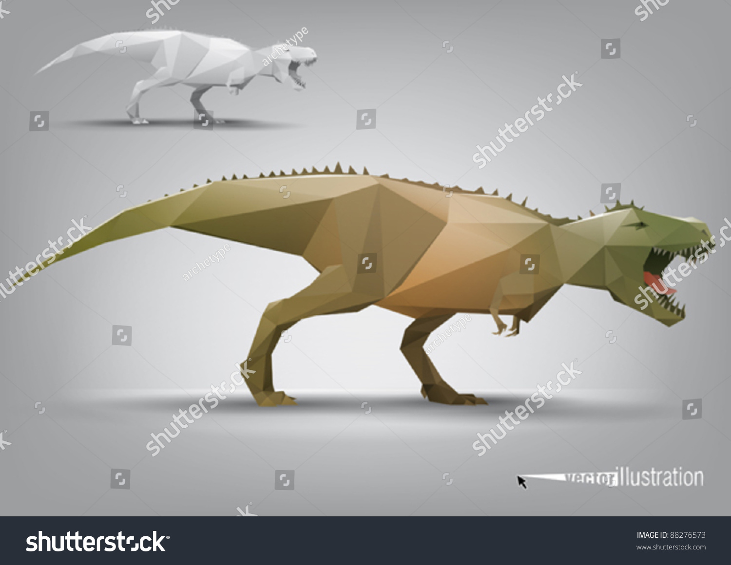 Vector Dinosaur Stylized Triangle Polygonal Model - 88276573 : Shutterstock