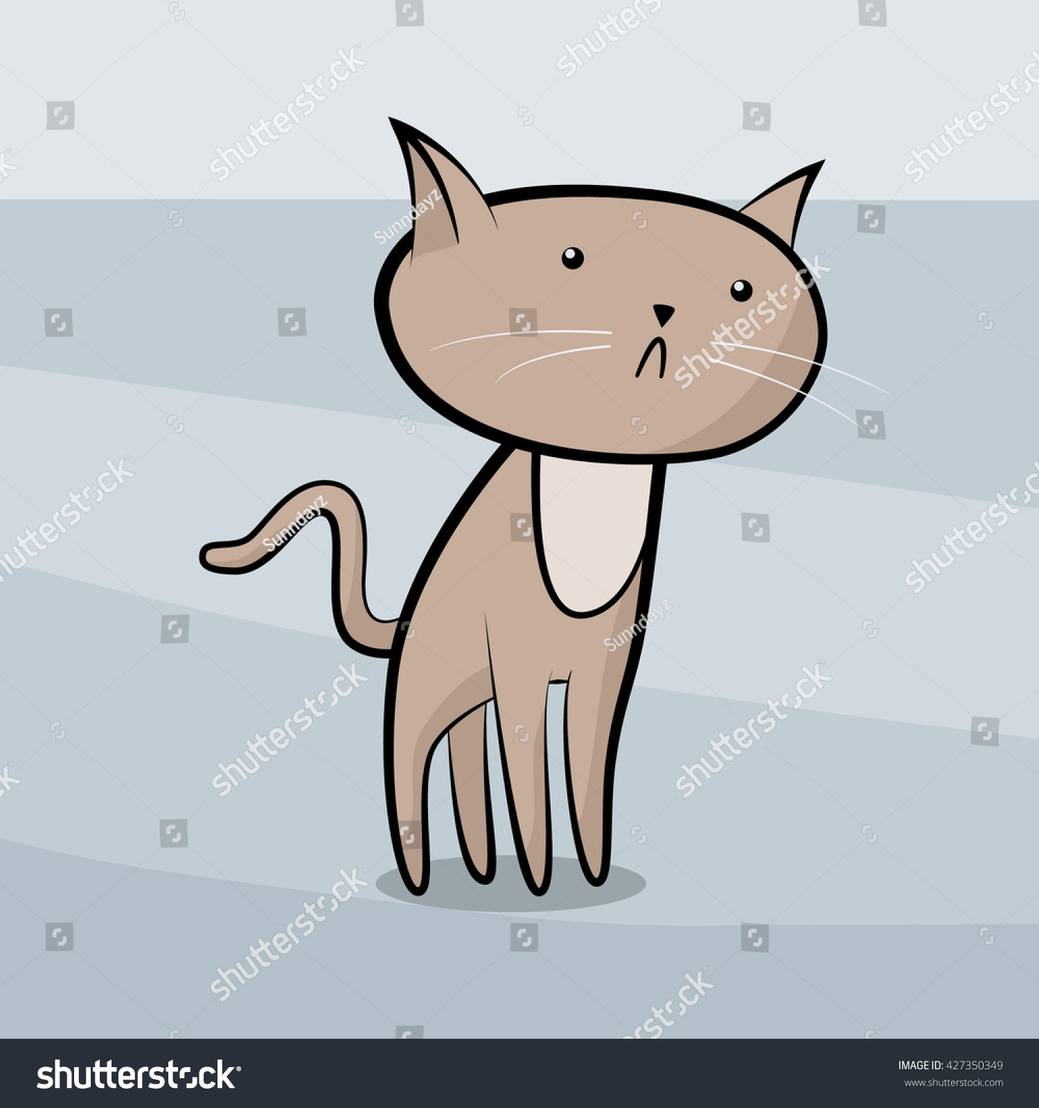 Vector Disappointed Cartoon Cat Stock Vector (Royalty Free) 427350349 ...