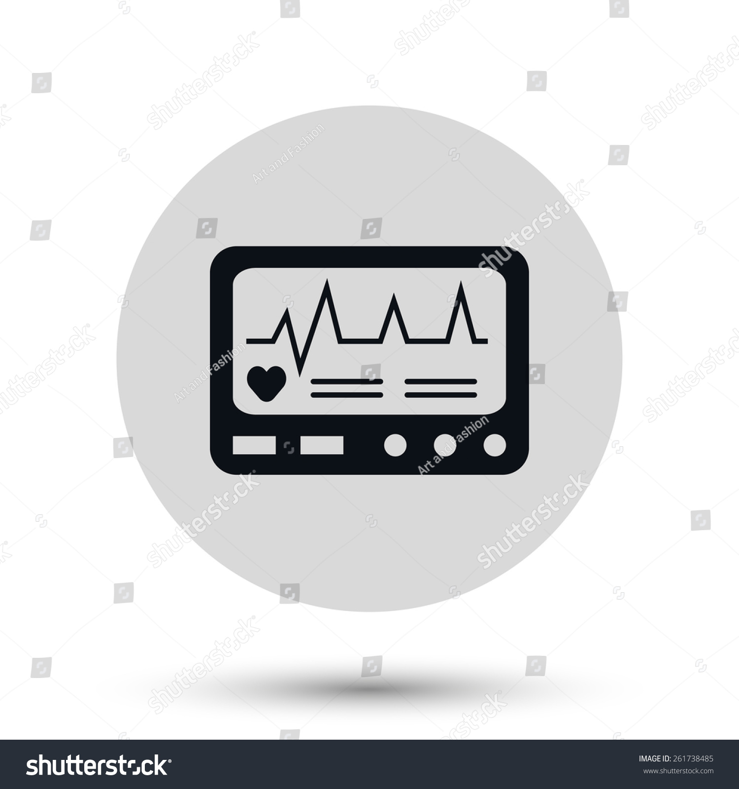Vector Display Cardiogram Icon Stock Vector (Royalty Free) 261738485 ...