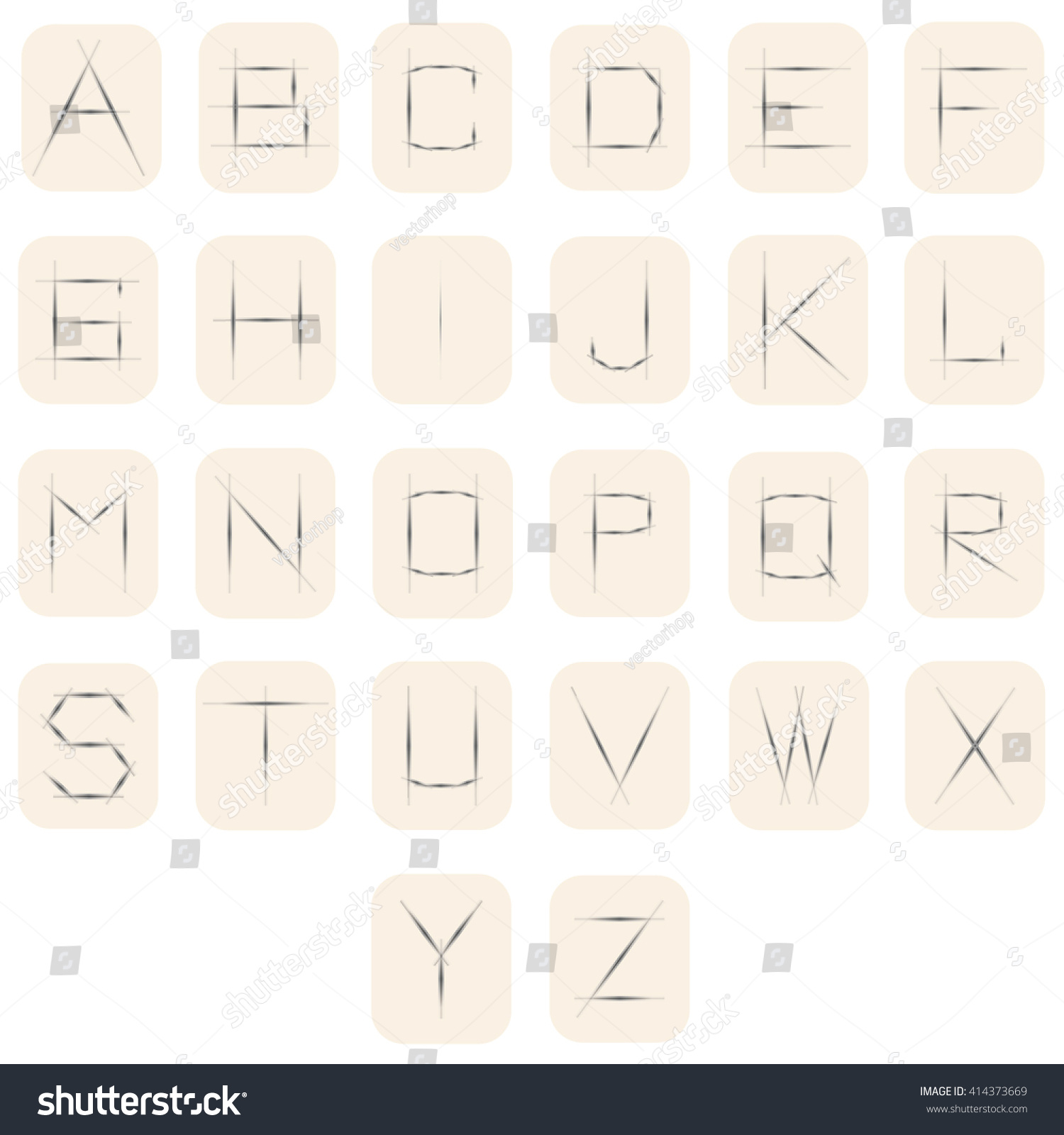 Vector Divider Abc Alphabet On Cream Stock Vector (Royalty Free) 414373669