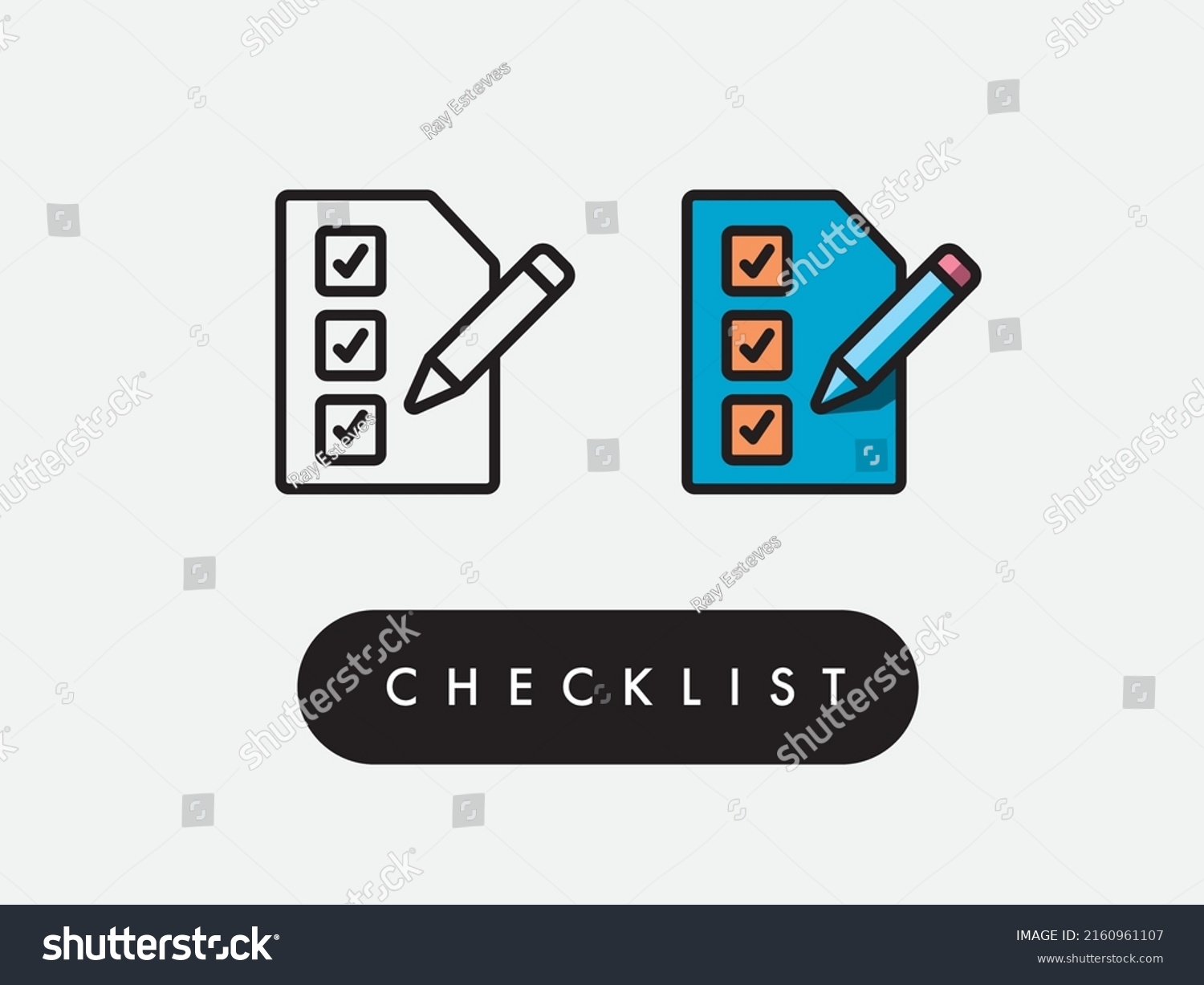 Vector Document Checklist Checkmarked Icon Illustration Stock Vector ...