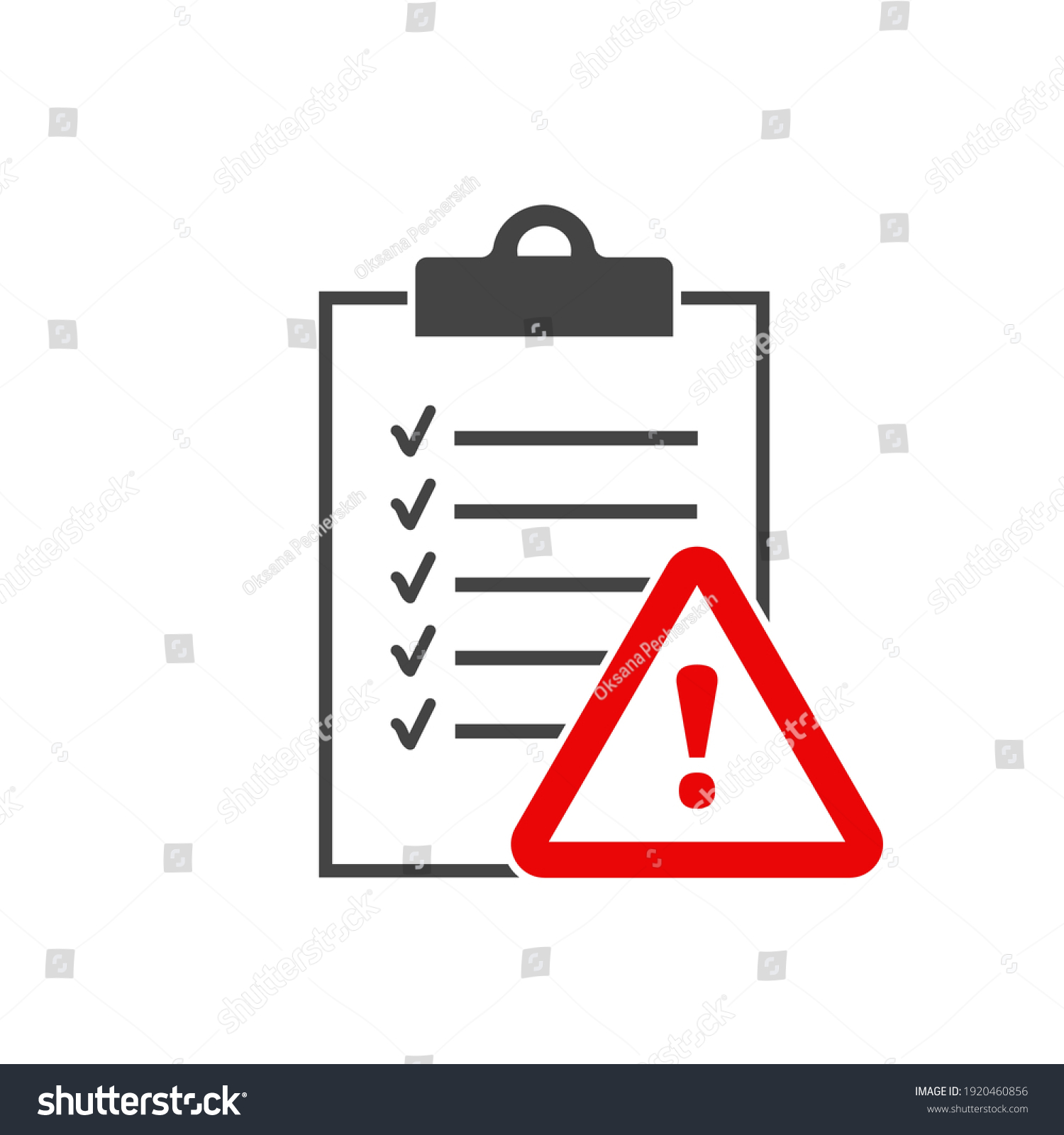 Vector Document Error Icon On White Stock Vector (Royalty Free) 1920460856
