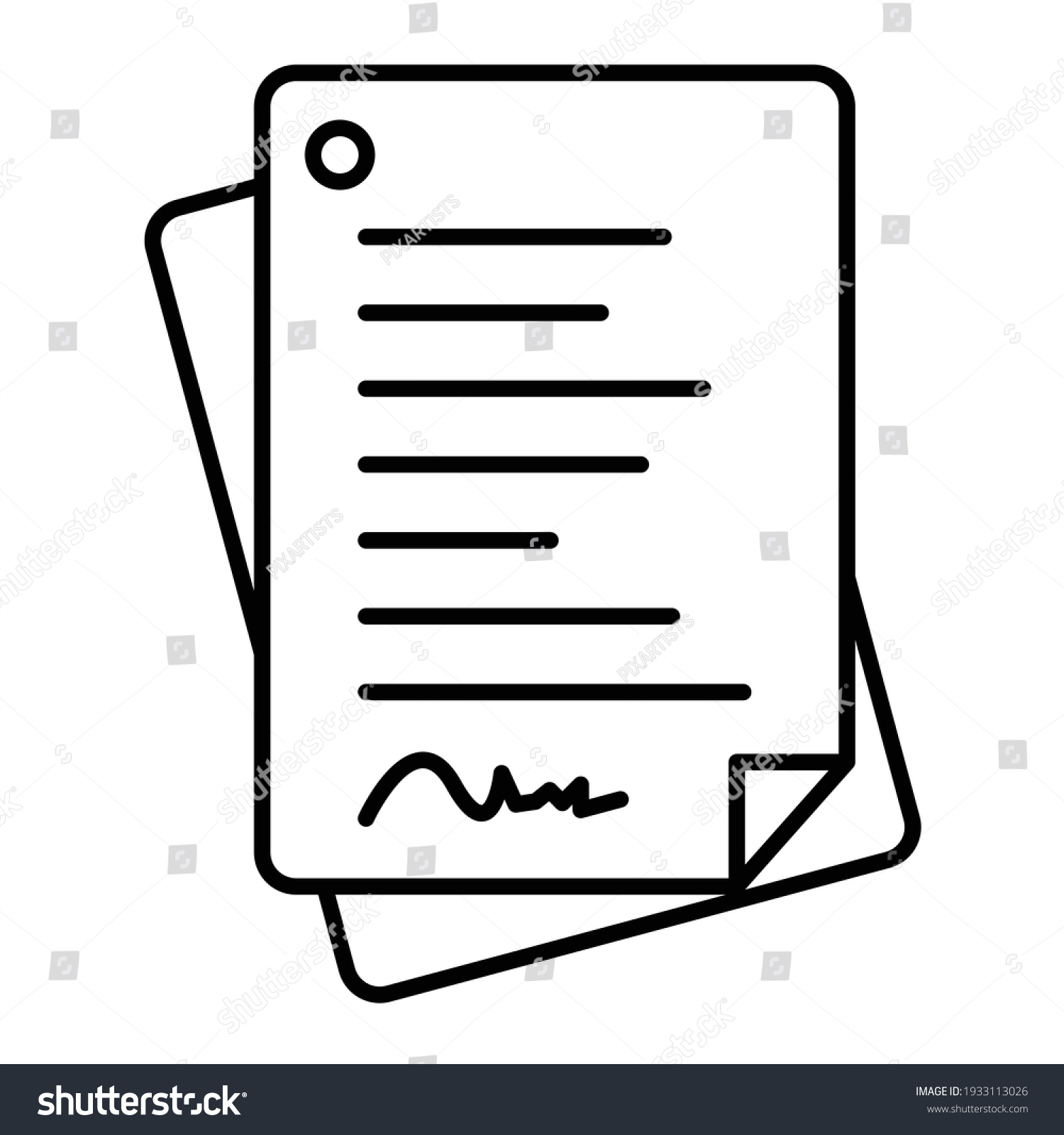 Vector Documents Outline Icon Design Stock Vector (Royalty Free ...