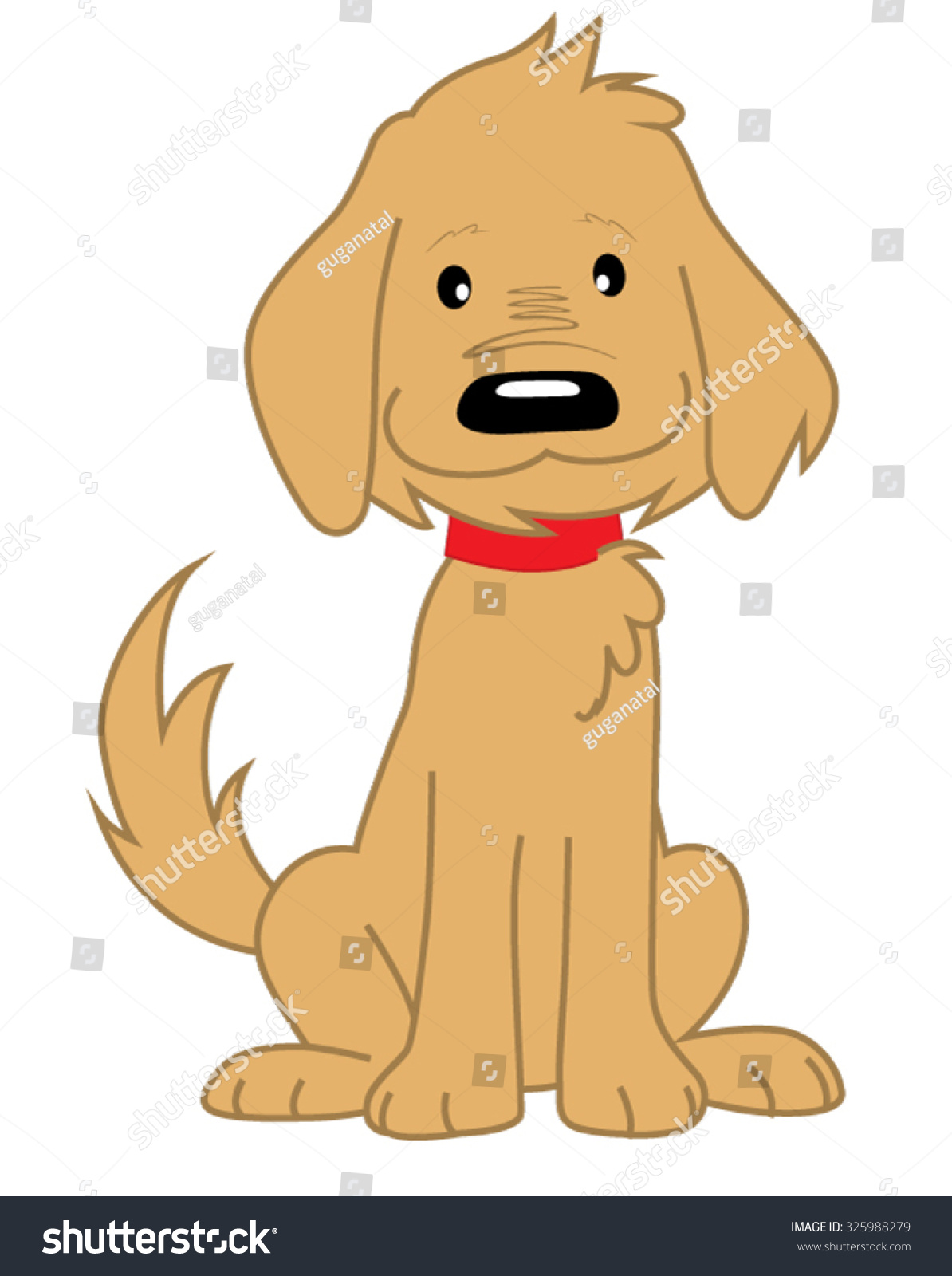 Vector Dog Sitting Front View Stock Vector (Royalty Free) 325988279