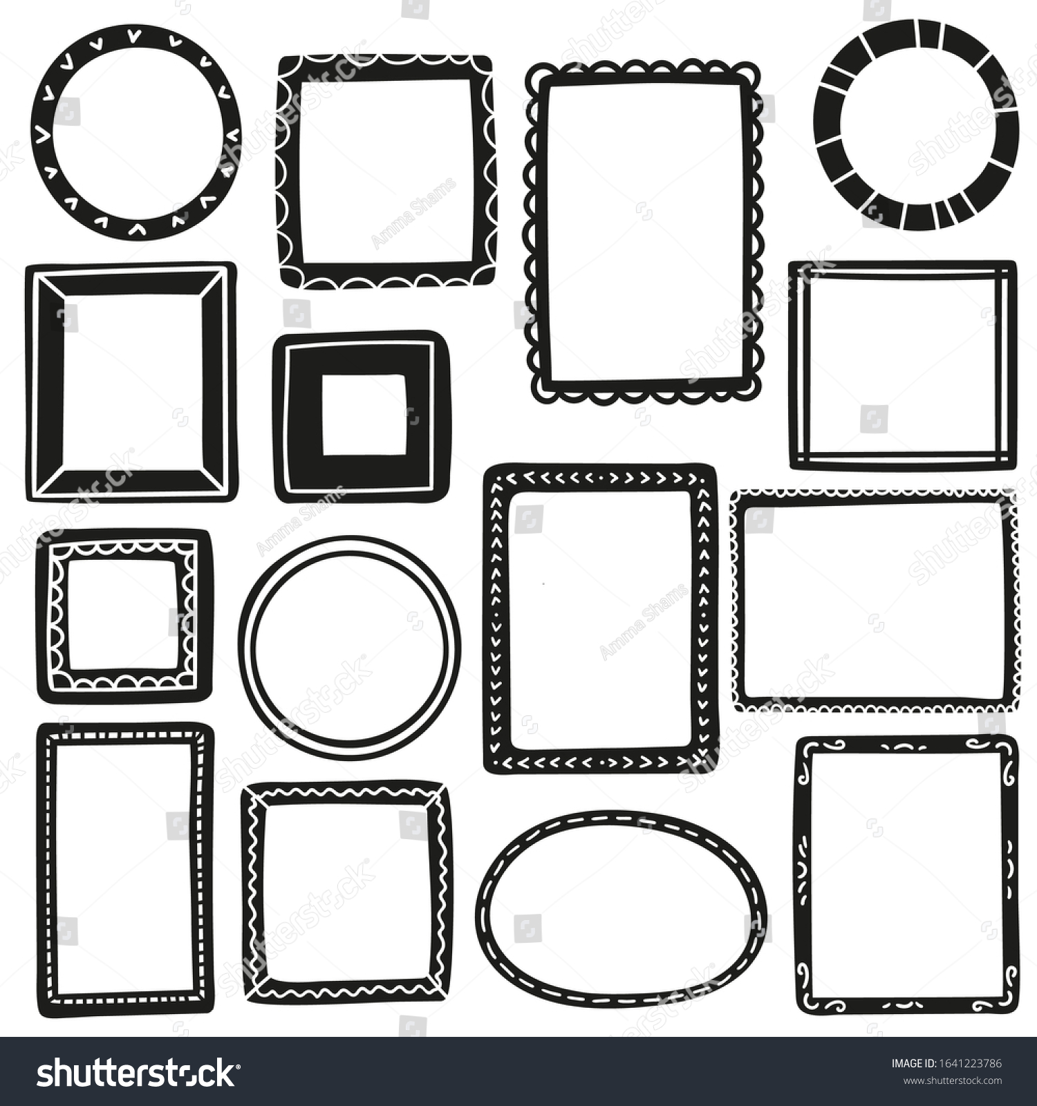 Vector Doodle Frames Big Set Hand Stock Vector (Royalty Free ...