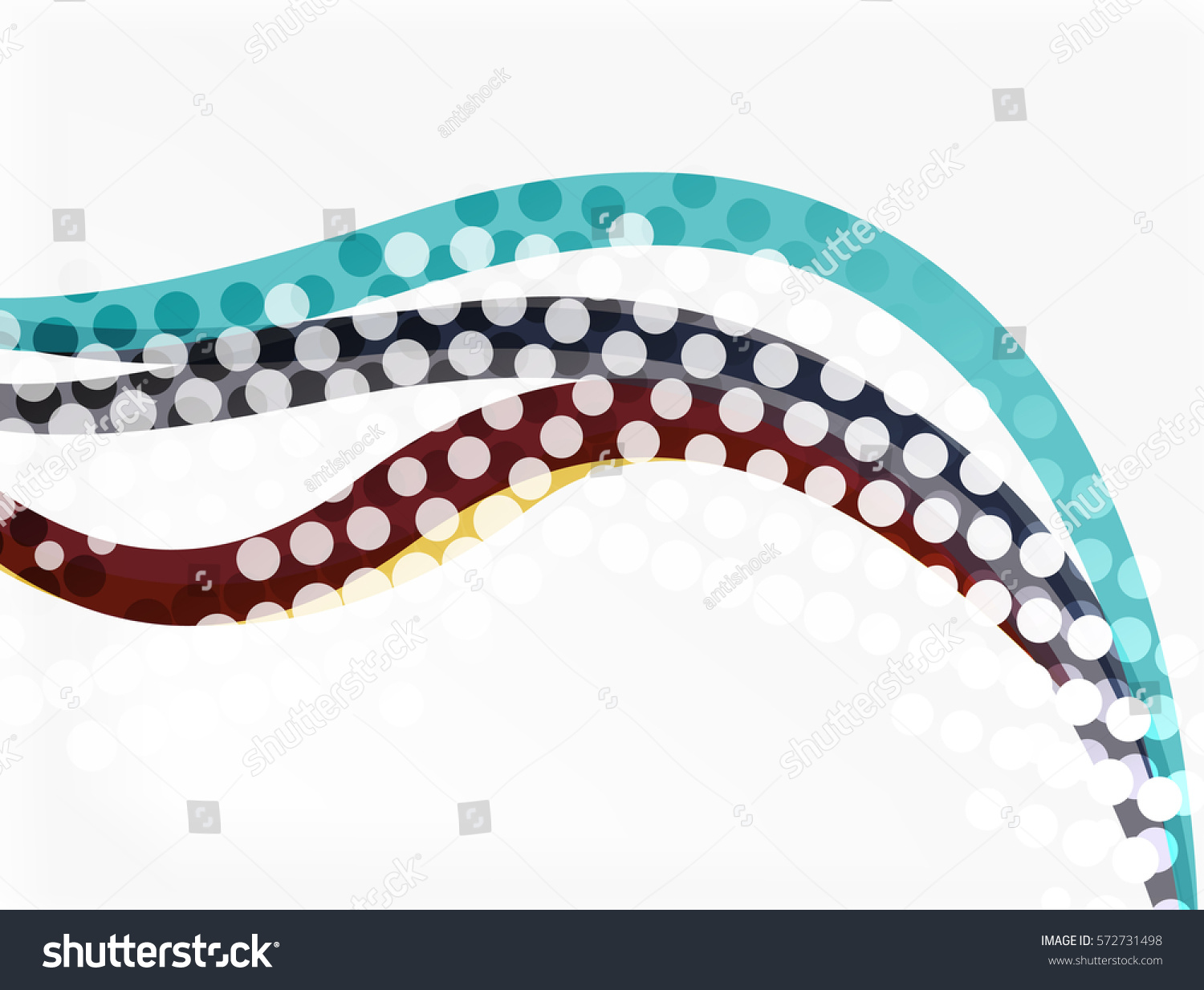 Vector Dotted Curve Waves Abstract Background Stock Vector (Royalty ...