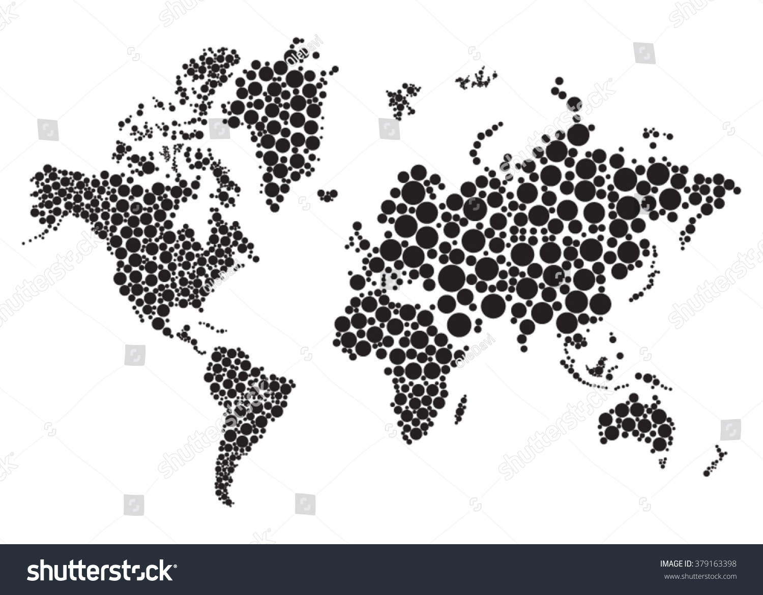 Vector Dotted World Map Clean Background: vector de stock (libre de ...