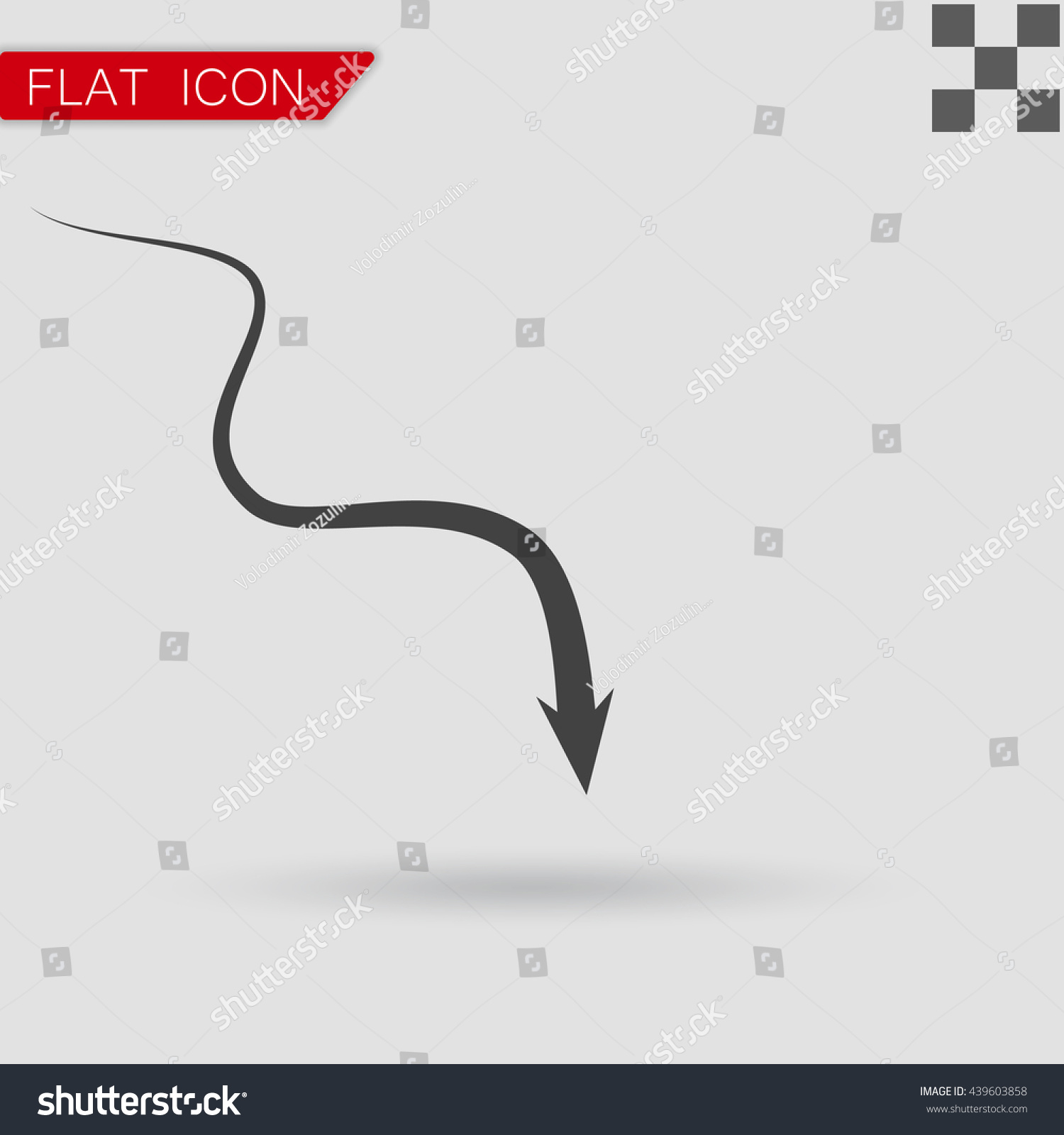 Vector Down Black Arrow Icon Stock Vector (Royalty Free) 439603858
