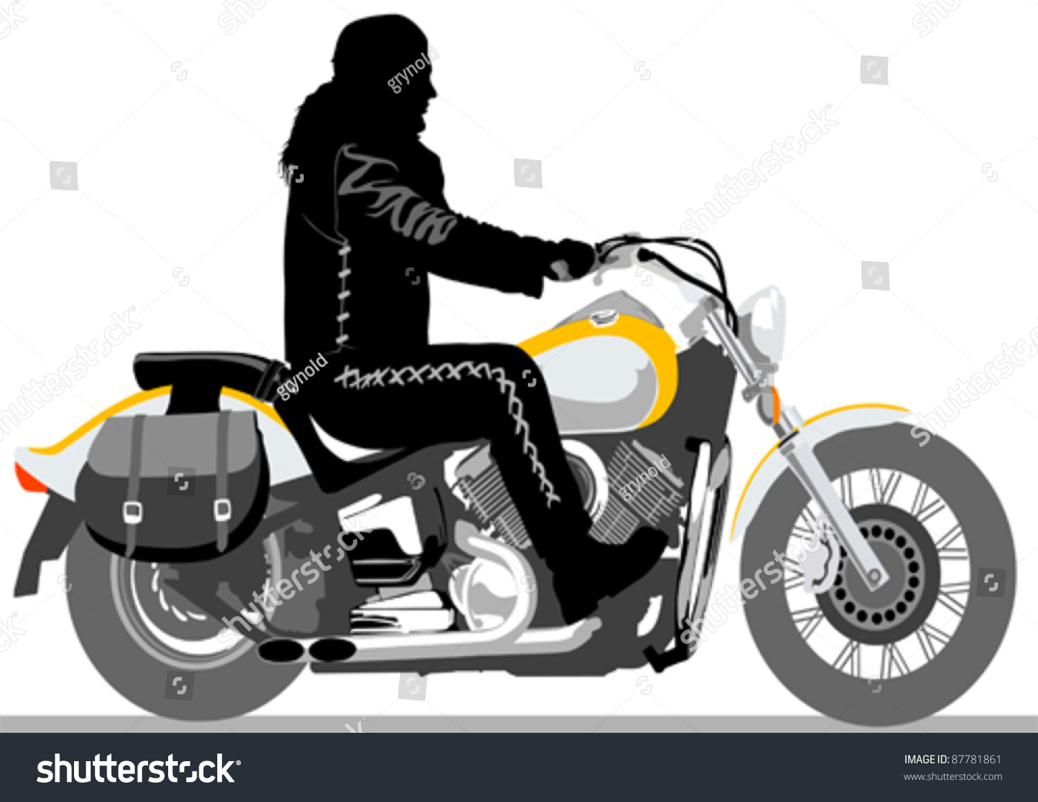 Vector Drawing Big Color Motorcycle Stock Vector (Royalty Free ...