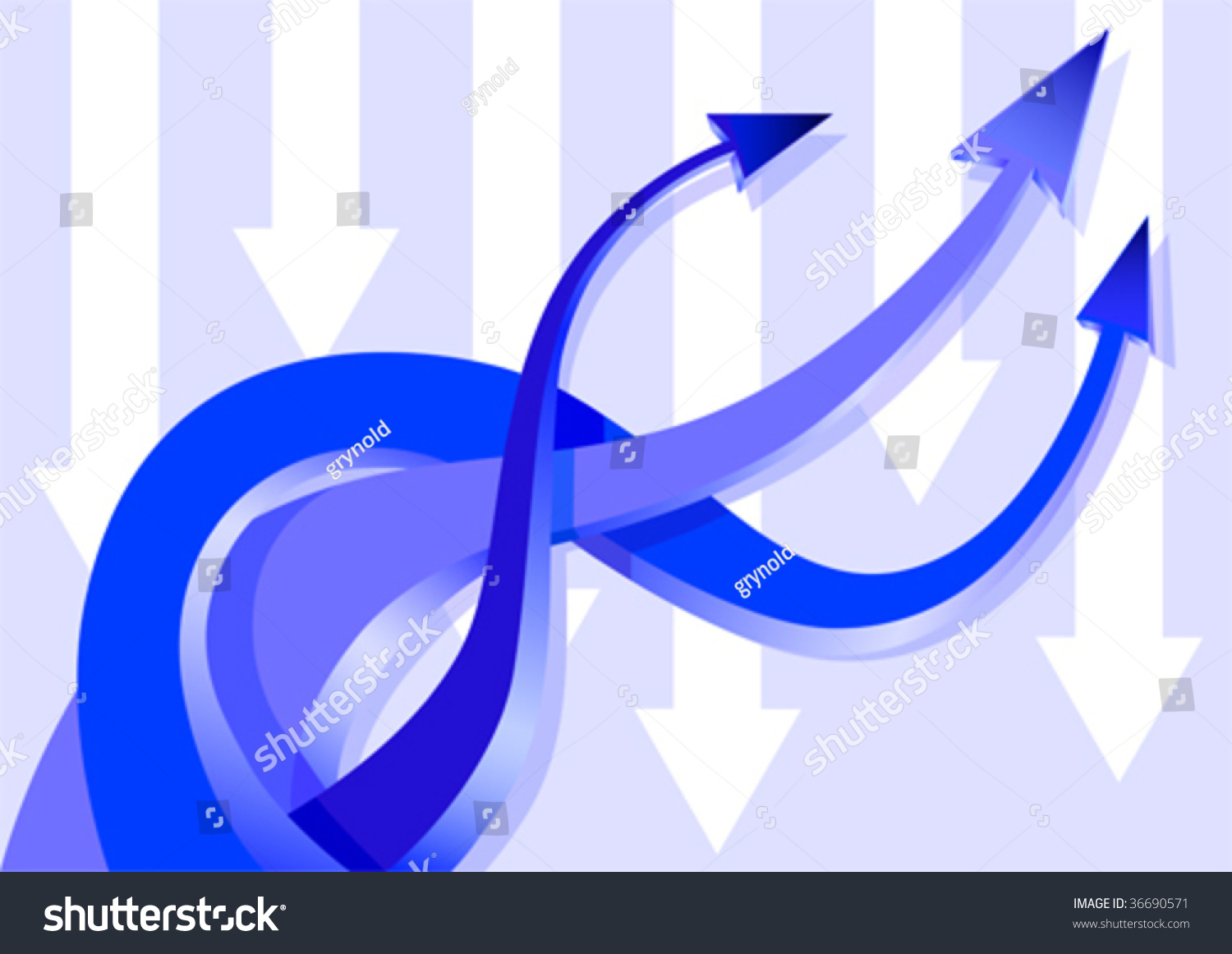 Vector Drawing Blue Arrows Woven Together Stock Vector (Royalty Free ...