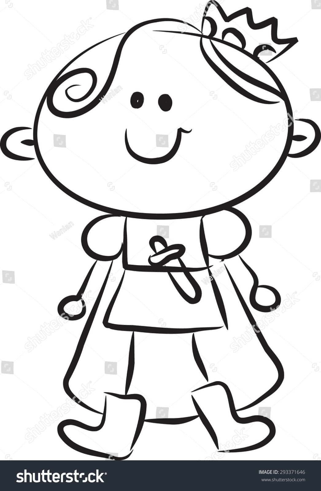 Vector Drawing Cartoon Prince Stock Vector (Royalty Free) 293371646 ...