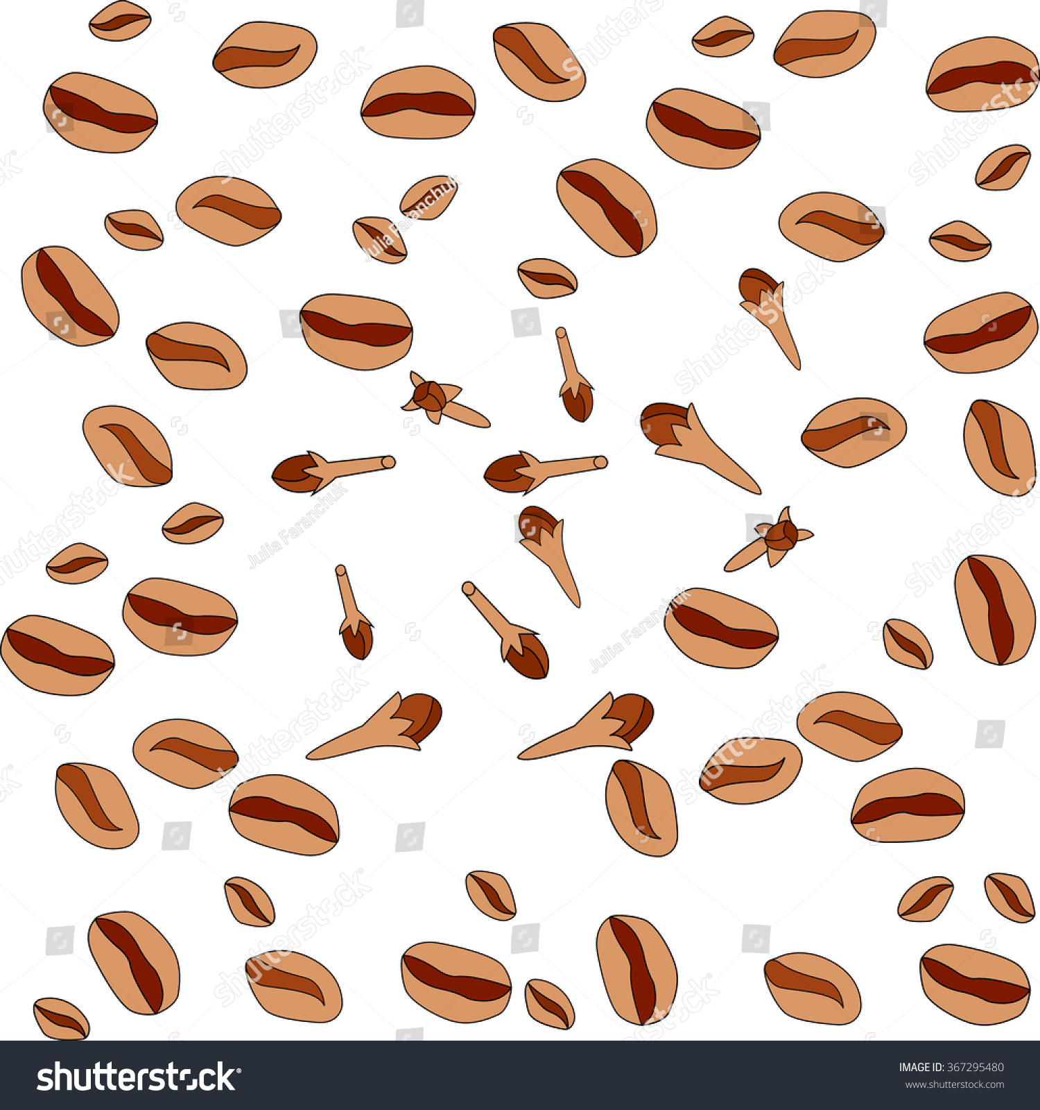 Vector Drawing Coffee Beans Cloves Simple: vetor stock (livre de ...