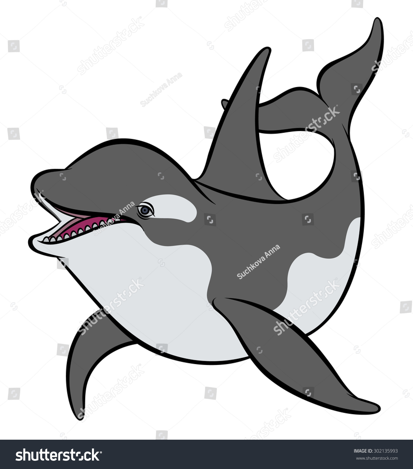 Vector Drawing Colorful Art Orca Stock Vector (Royalty Free) 302135993 ...