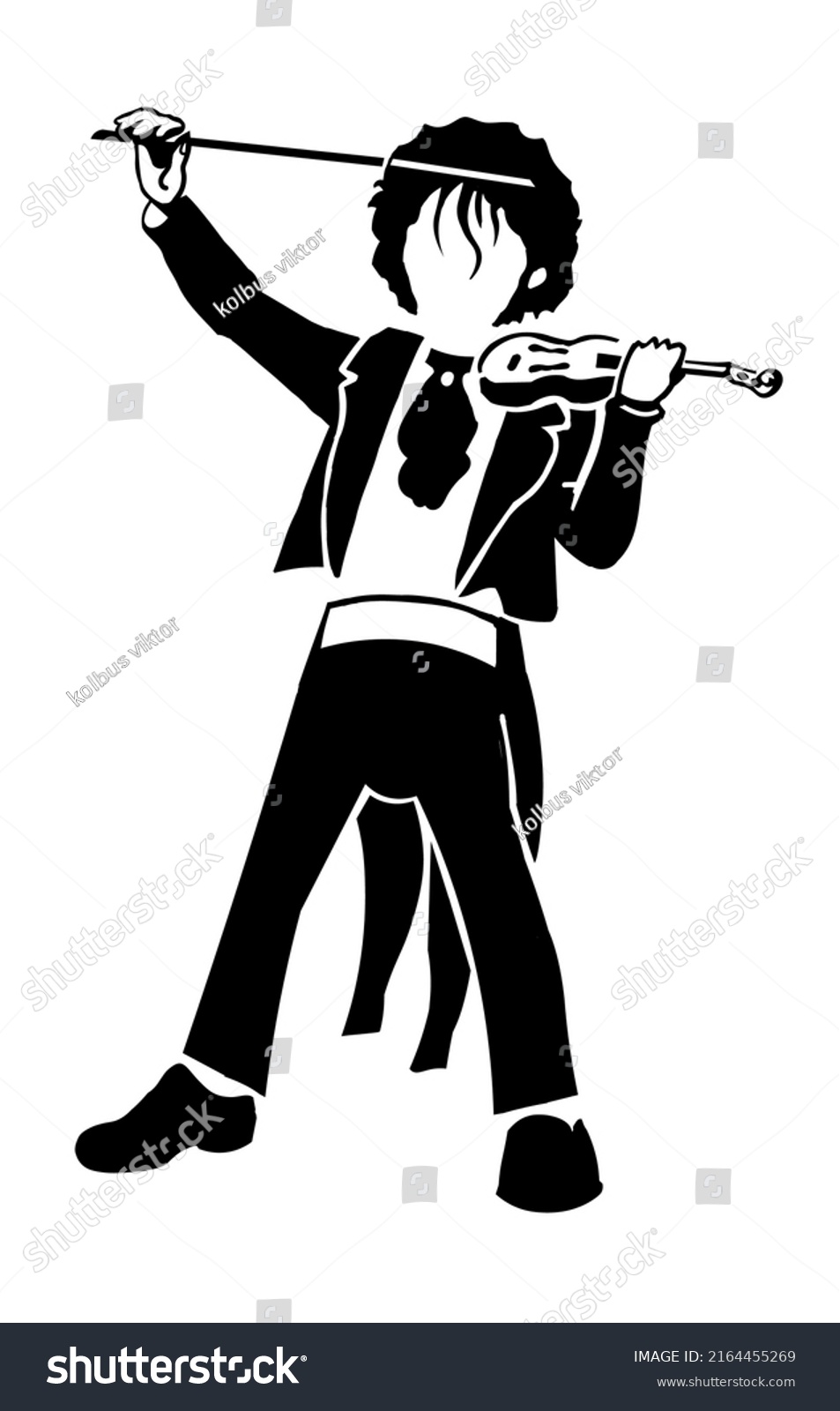 Vector Drawing Composer Playing Violin Stock Vector (Royalty Free ...