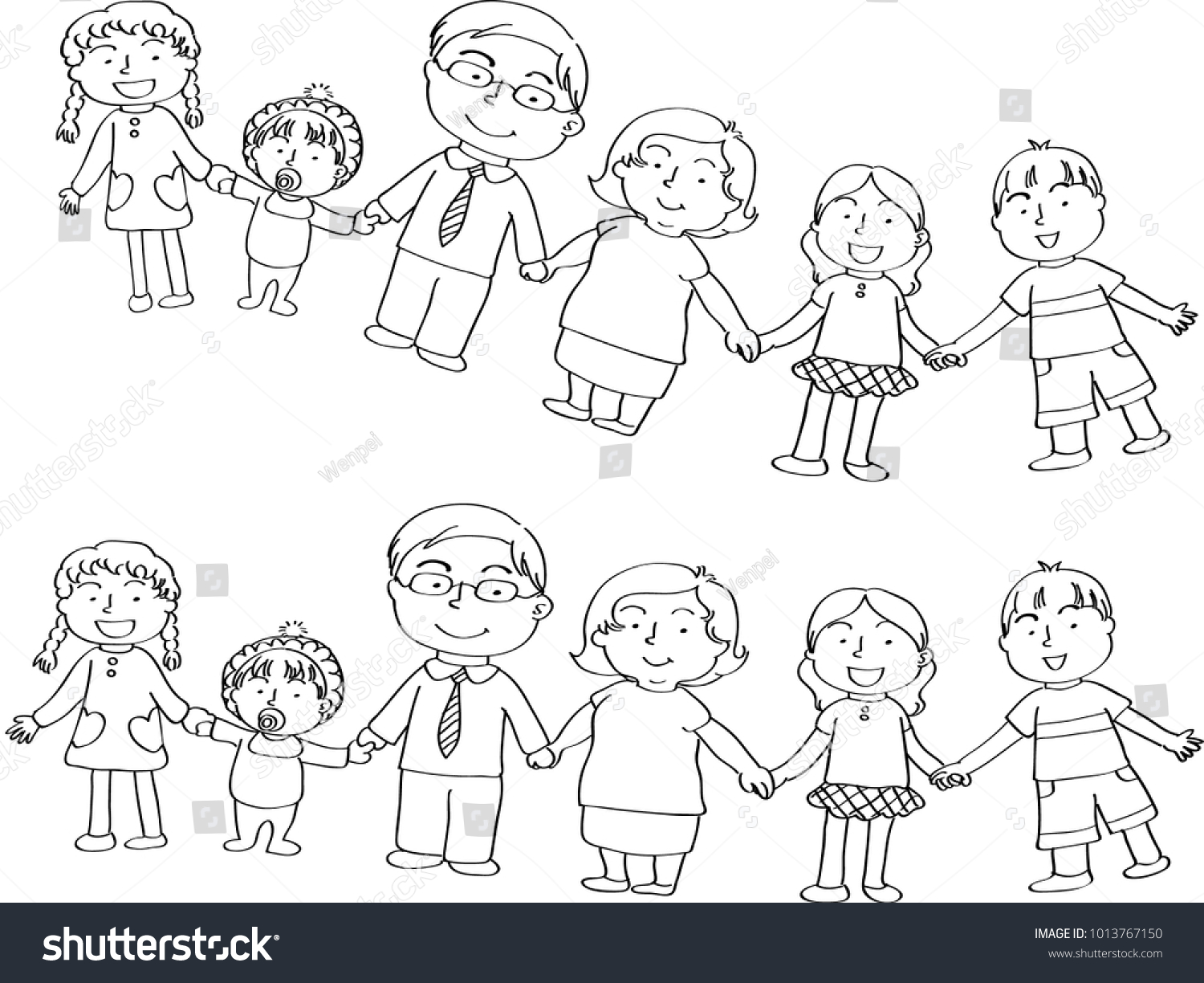 Vector Drawing Family Background Stock Vector (Royalty Free) 1013767150