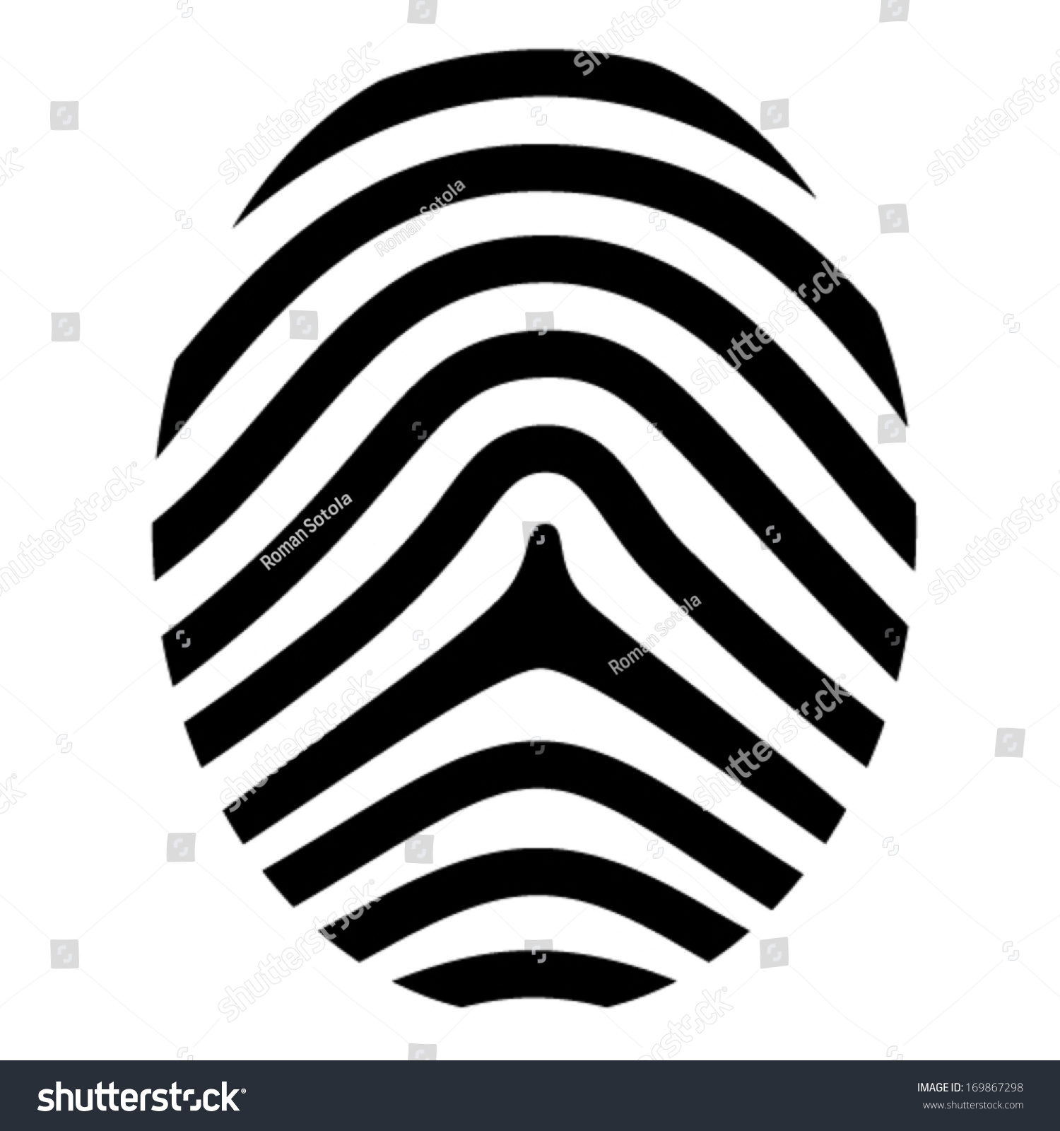 Vector Drawing Fingerprint Symbol Stock Vector (Royalty Free) 169867298 ...