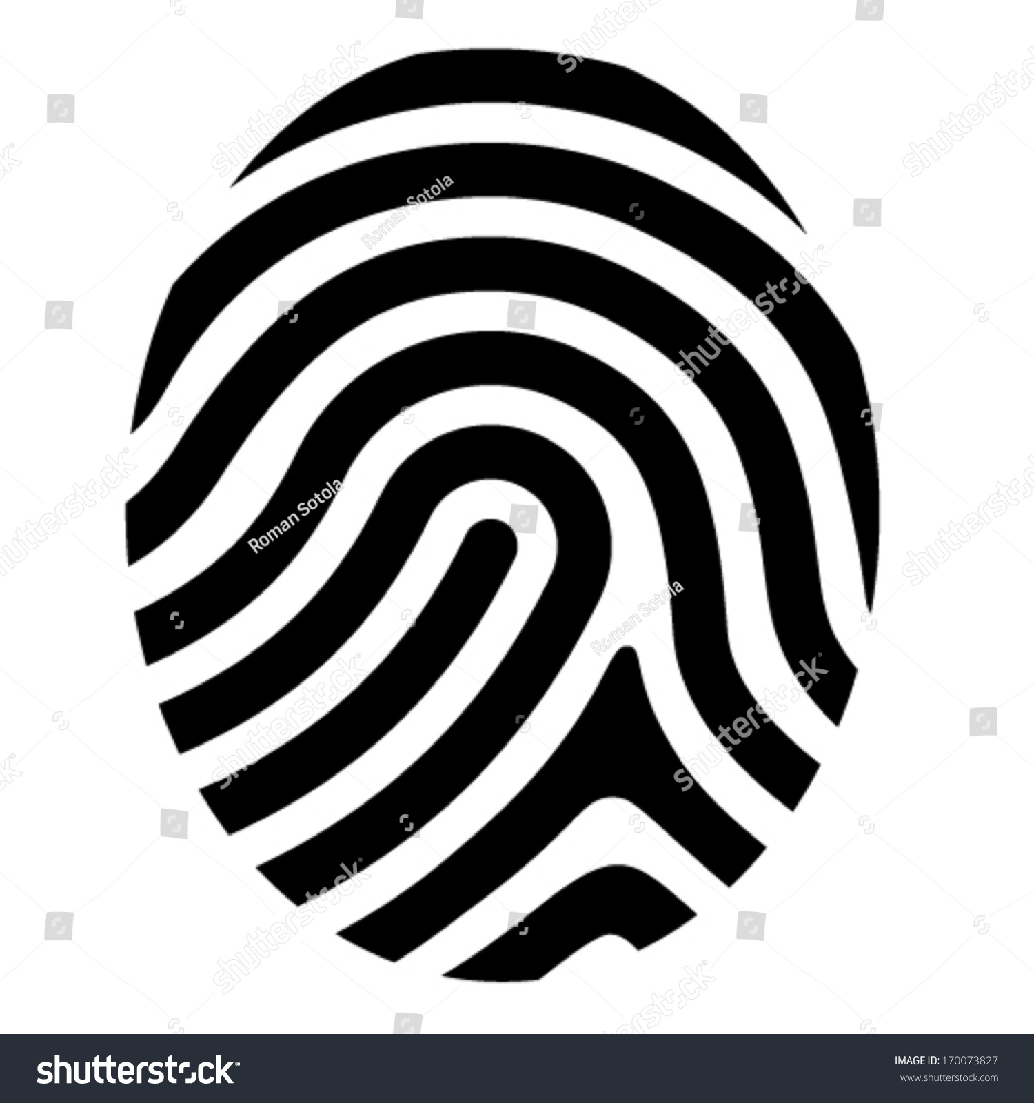 Vector Drawing Fingerprint Symbol Stock Vector 170073827 - Shutterstock