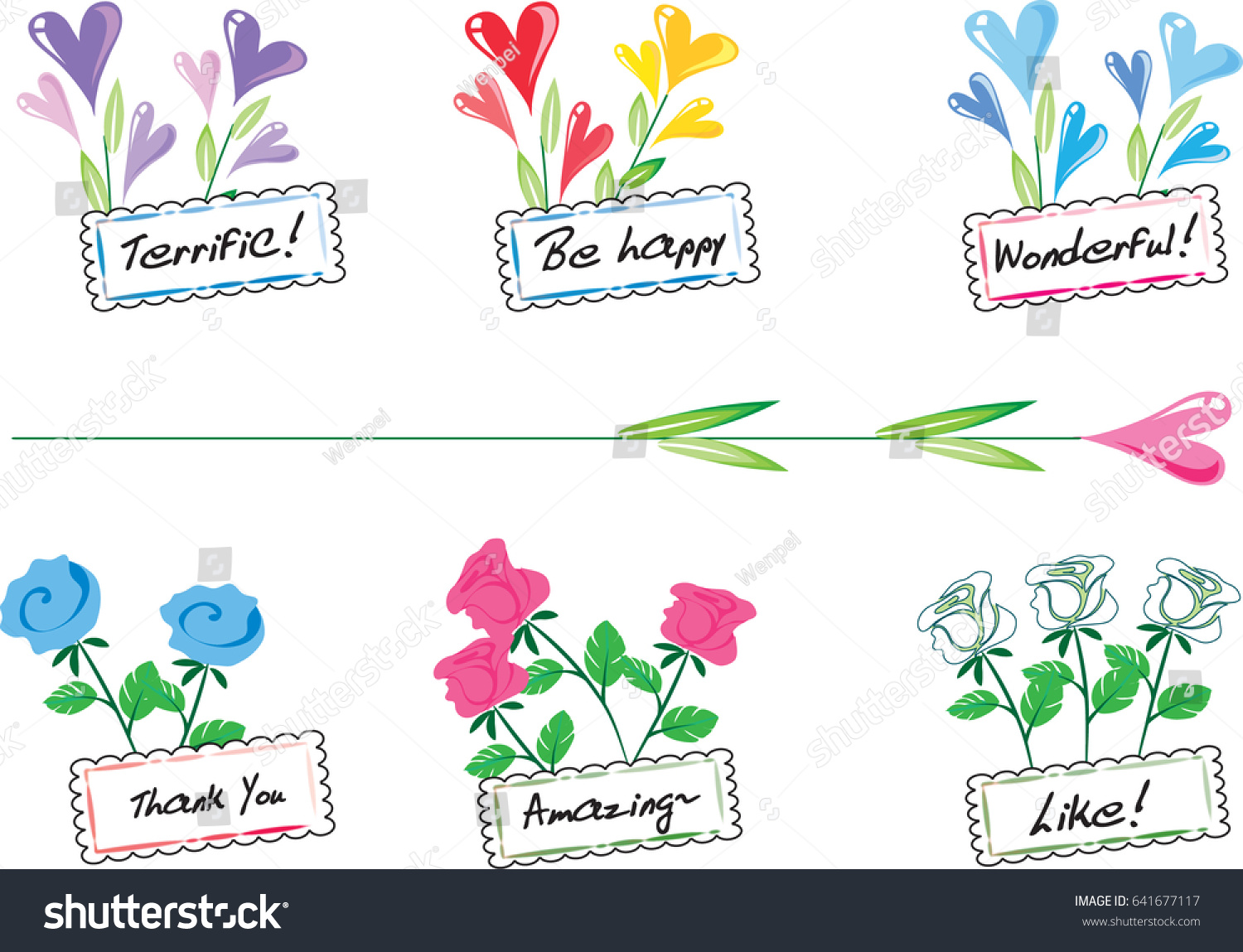Vector Drawing Flower Card Stock Vector (Royalty Free) 641677117 ...