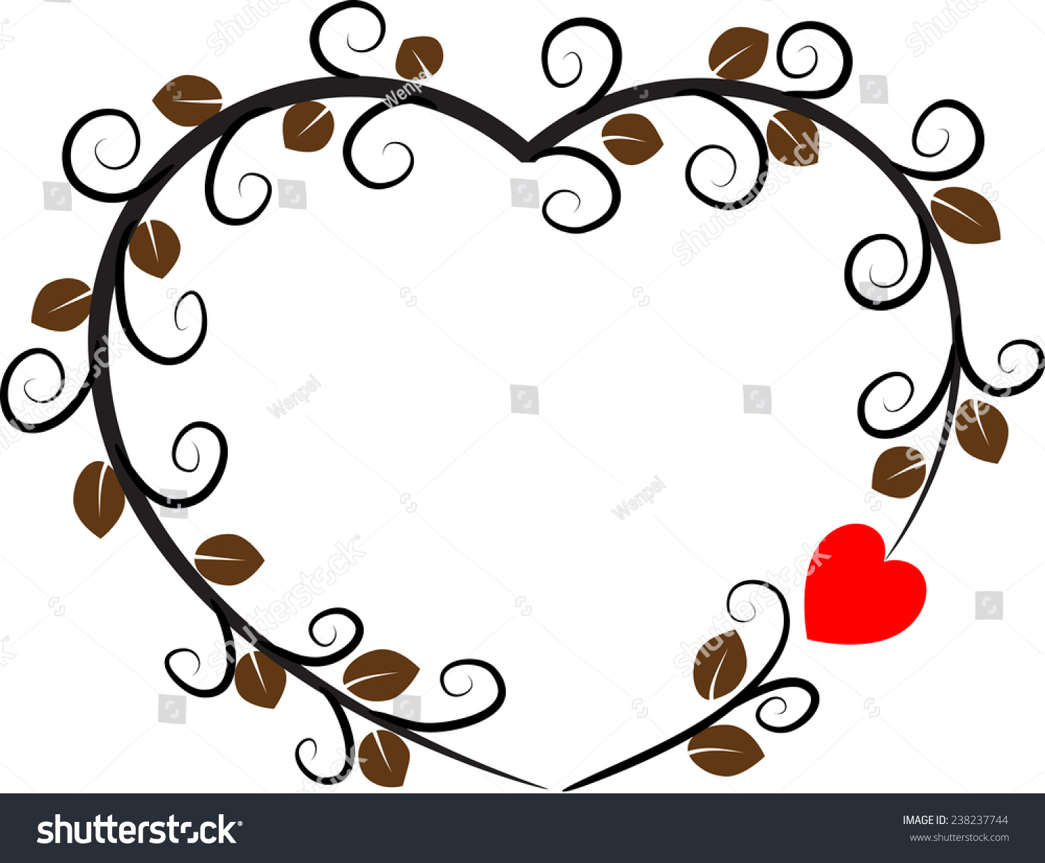 Vector Drawing Heart Shape Plant Stock Vector (Royalty Free) 238237744 ...