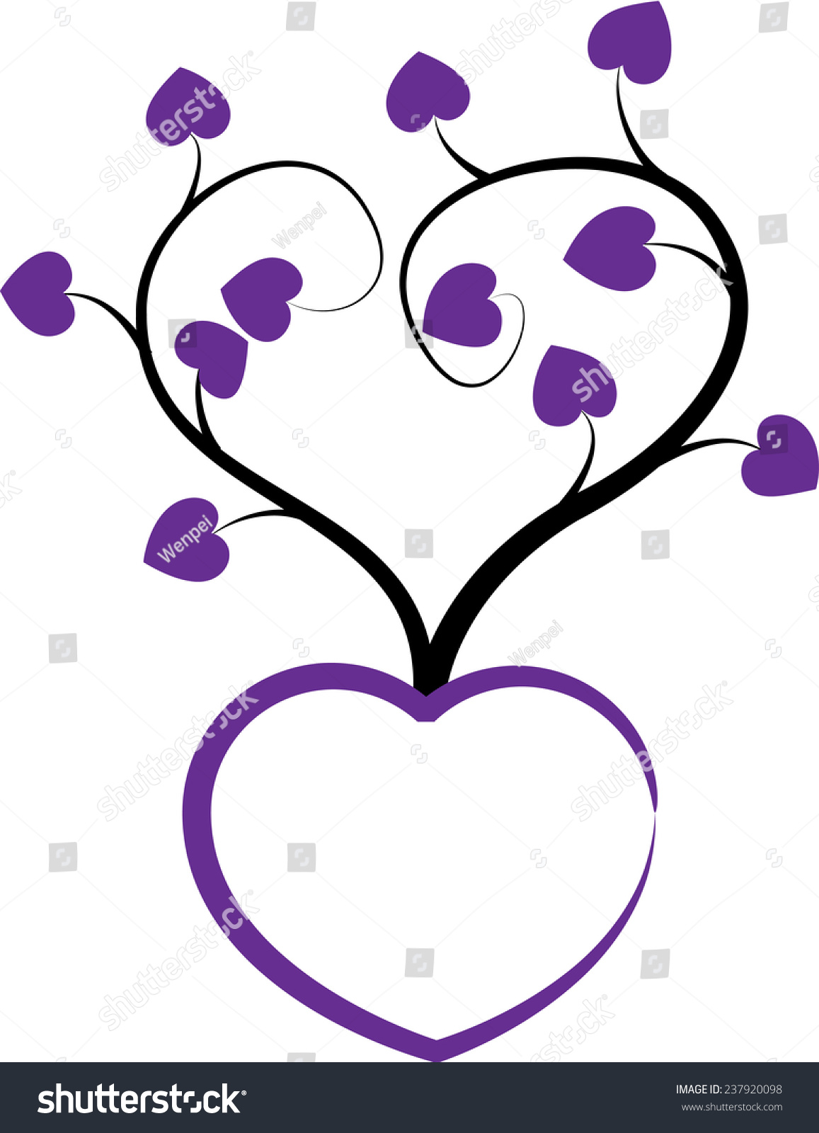 Vector Drawing Heart Shape Plant Icon Stock Vector (Royalty Free ...