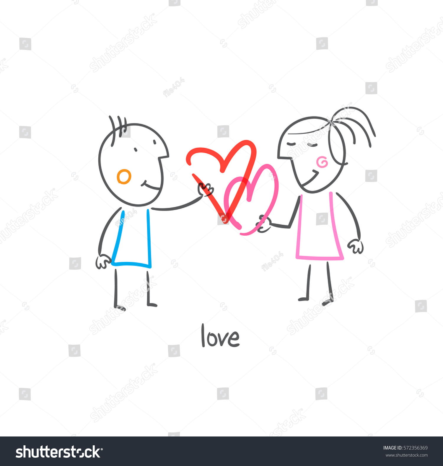 Vector Drawing Love Lovers Stock Vector (Royalty Free) 572356369 ...