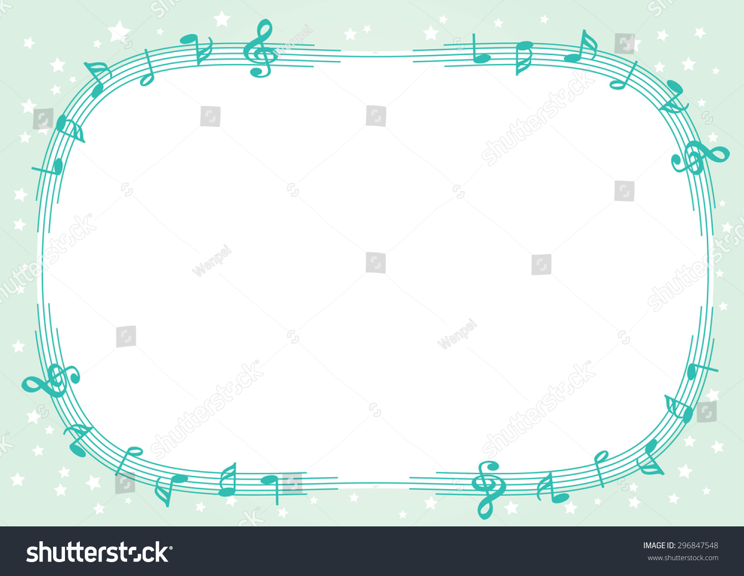 Vector Drawing Music Note Blank Border Stock Vector (Royalty Free ...