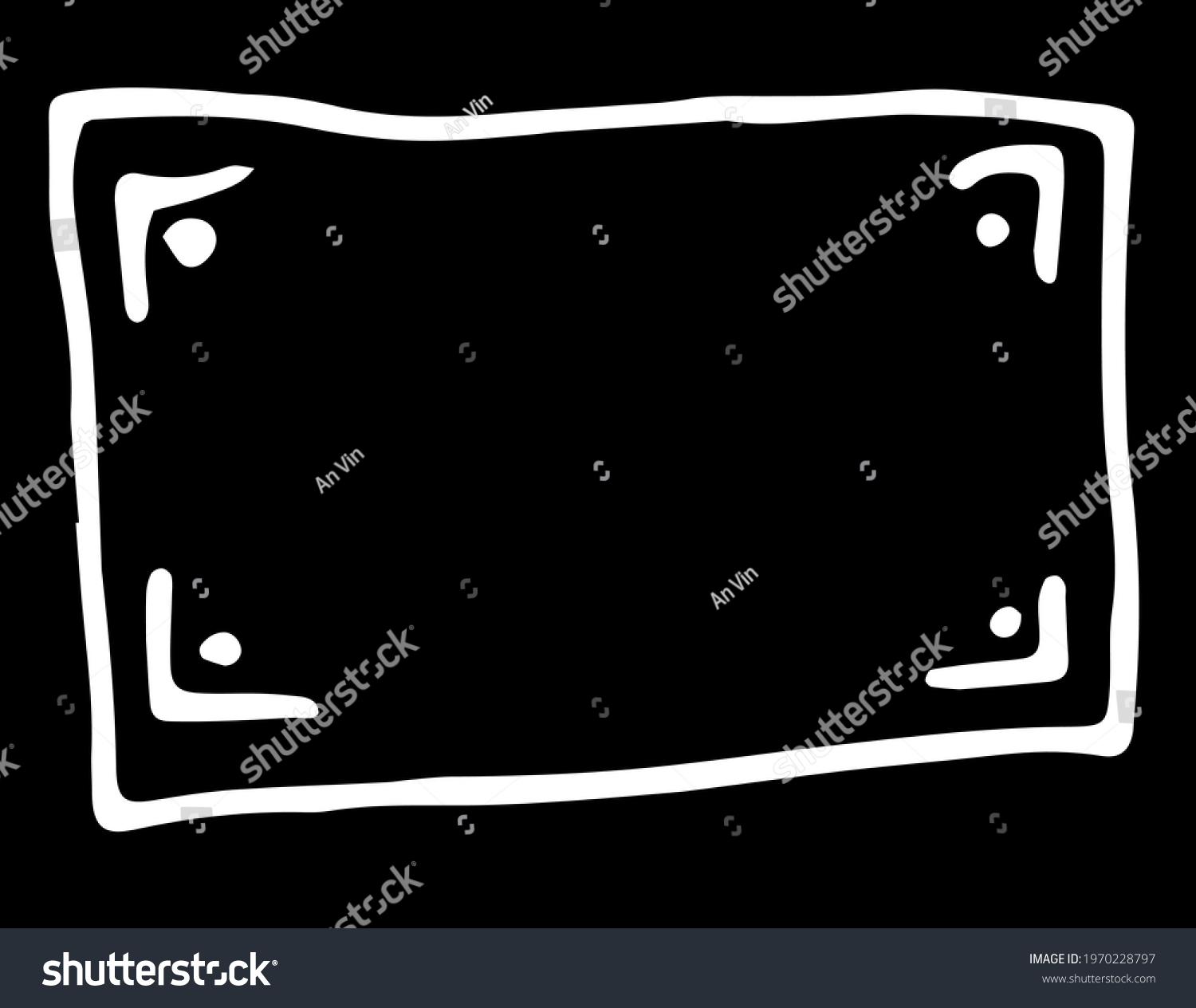 Vector Drawing Small Rectangular Frame Single Stock Vector (Royalty ...