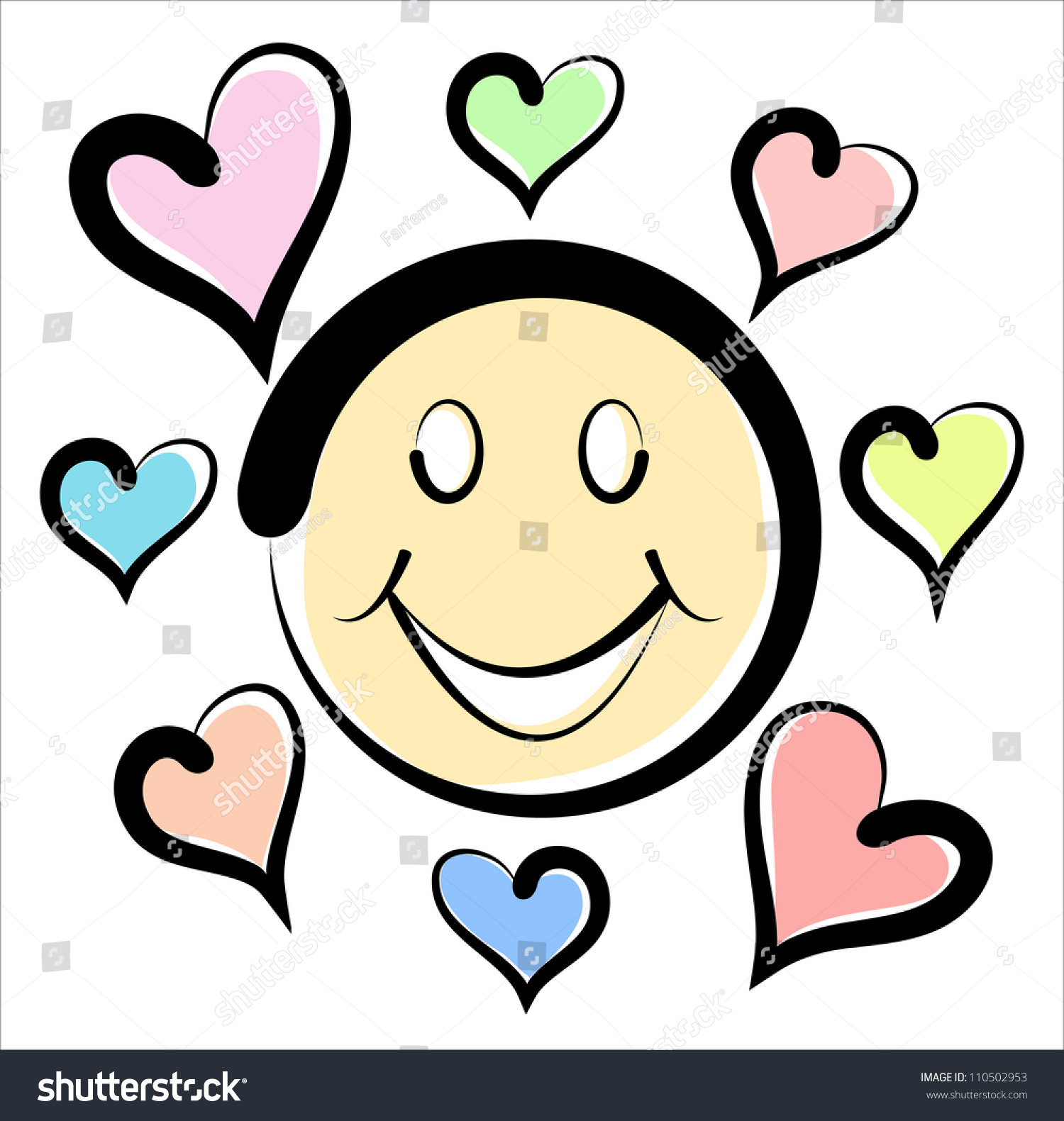 Vector Drawing Comic Smiling Face Hearts Stock Vector (Royalty Free ... Vector Drawing Comic Smiling Face Hearts Stock Vector (Royalty Free ...