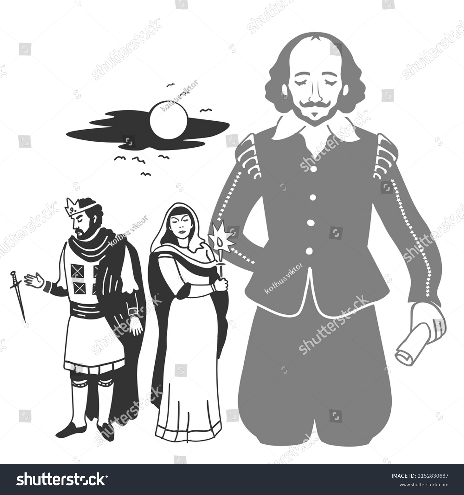 Vector Drawing Playwright Watching His Play Stock Vector (Royalty Free ...