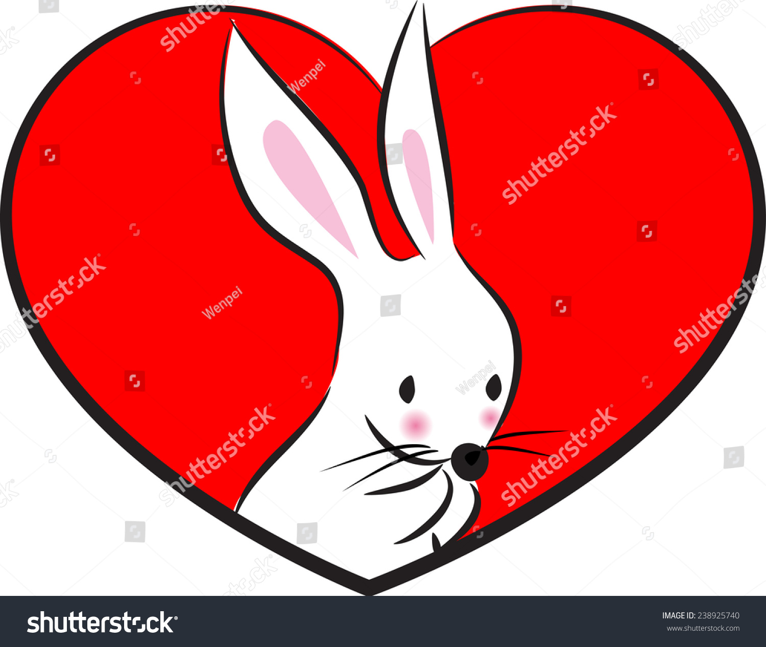 Vector Drawing Rabbit Heart Shape Icon: เวกเตอร์สต็อก (ปลอดค่าลิขสิทธิ์ ...