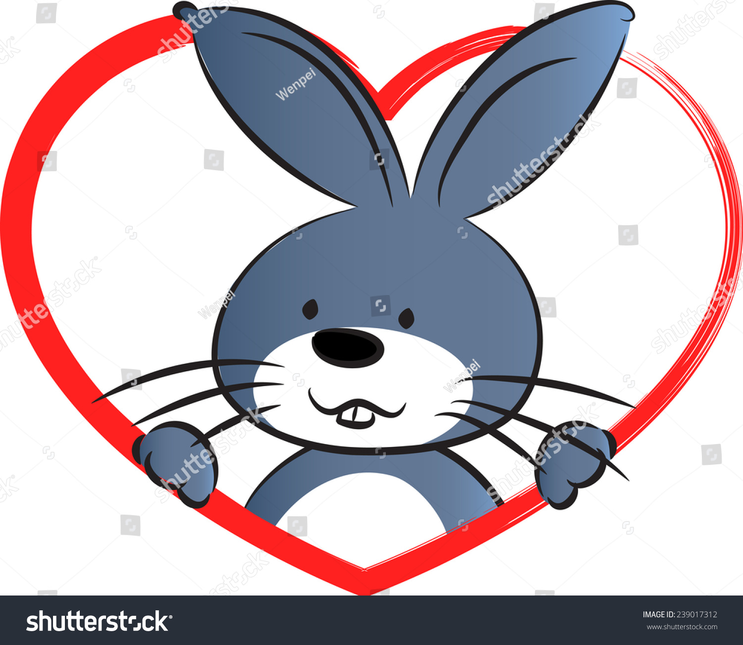 Vector Drawing Rabbit Heart Shape Icon Stock Vector (Royalty Free ...