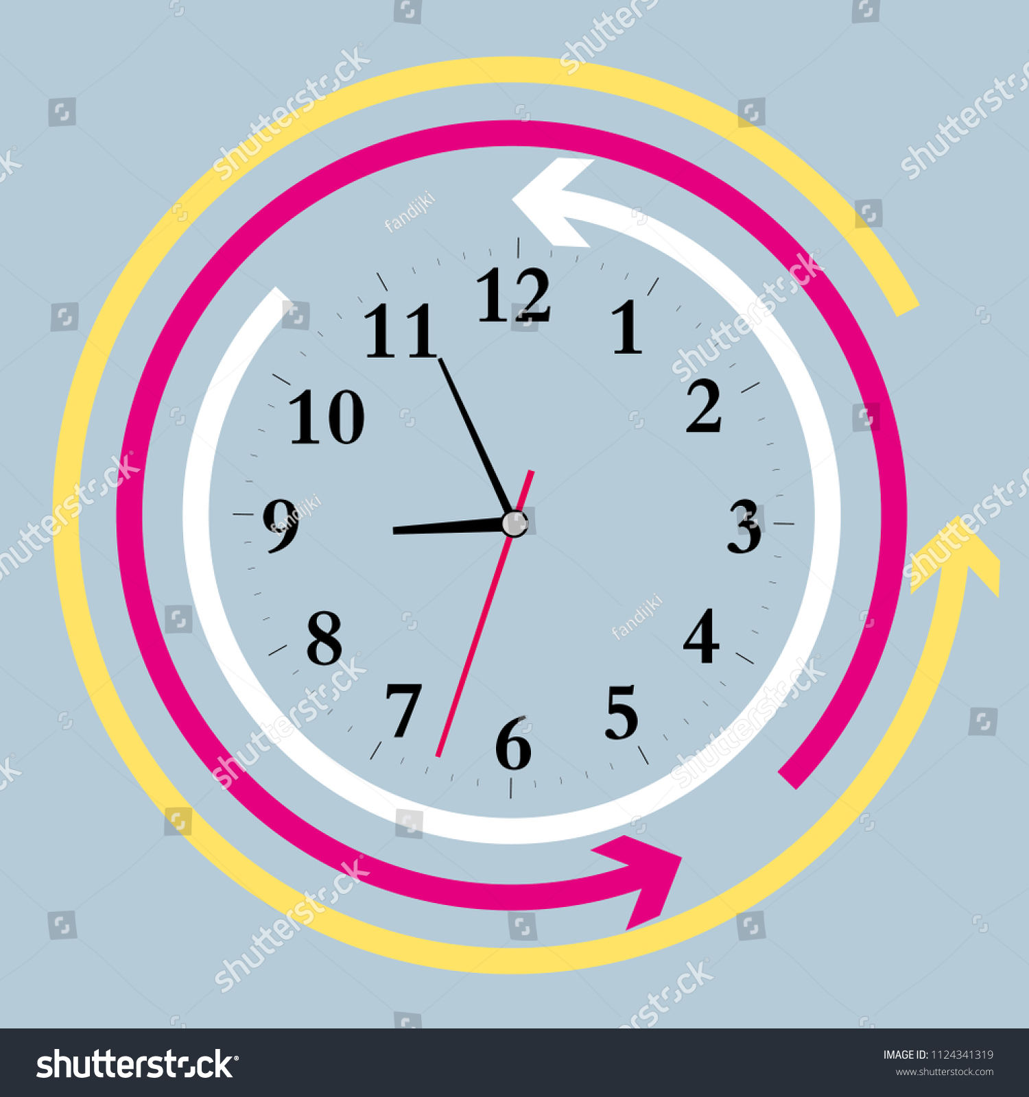 Vector Drawn Digital Clock Simple Arrow Stock Vector (Royalty Free ...