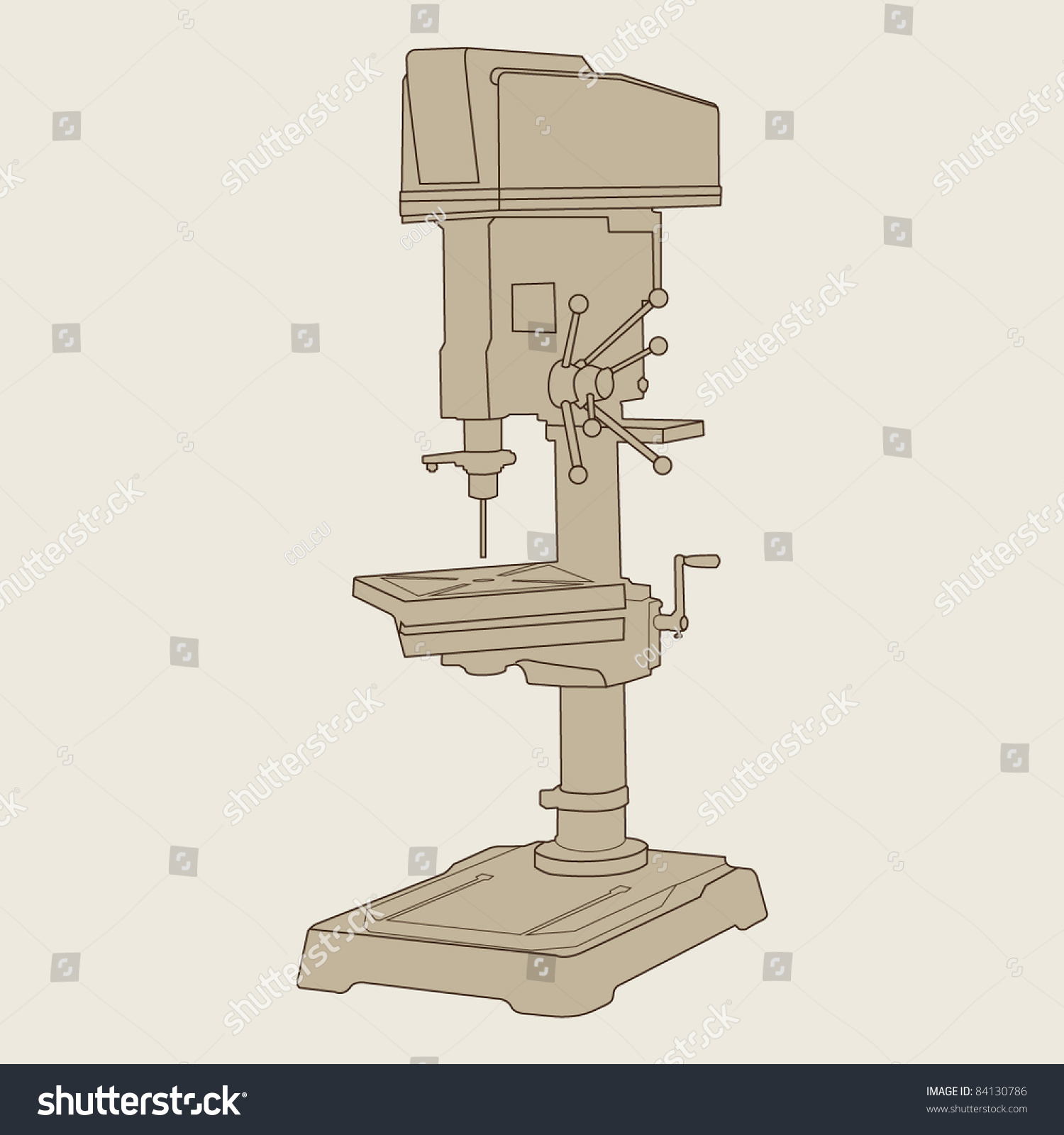 Vector Drill Press Stock Vector (Royalty Free) 84130786 | Shutterstock