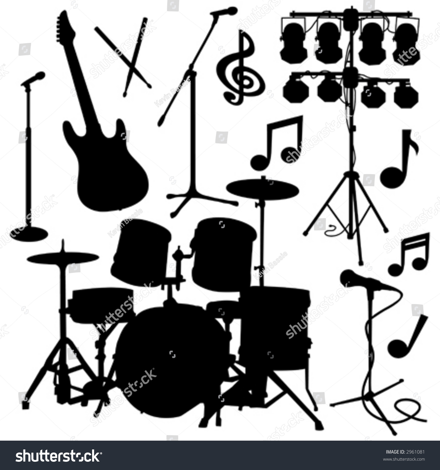 Vector Drums Concert Stuff Stock Vector (Royalty Free) 2961081