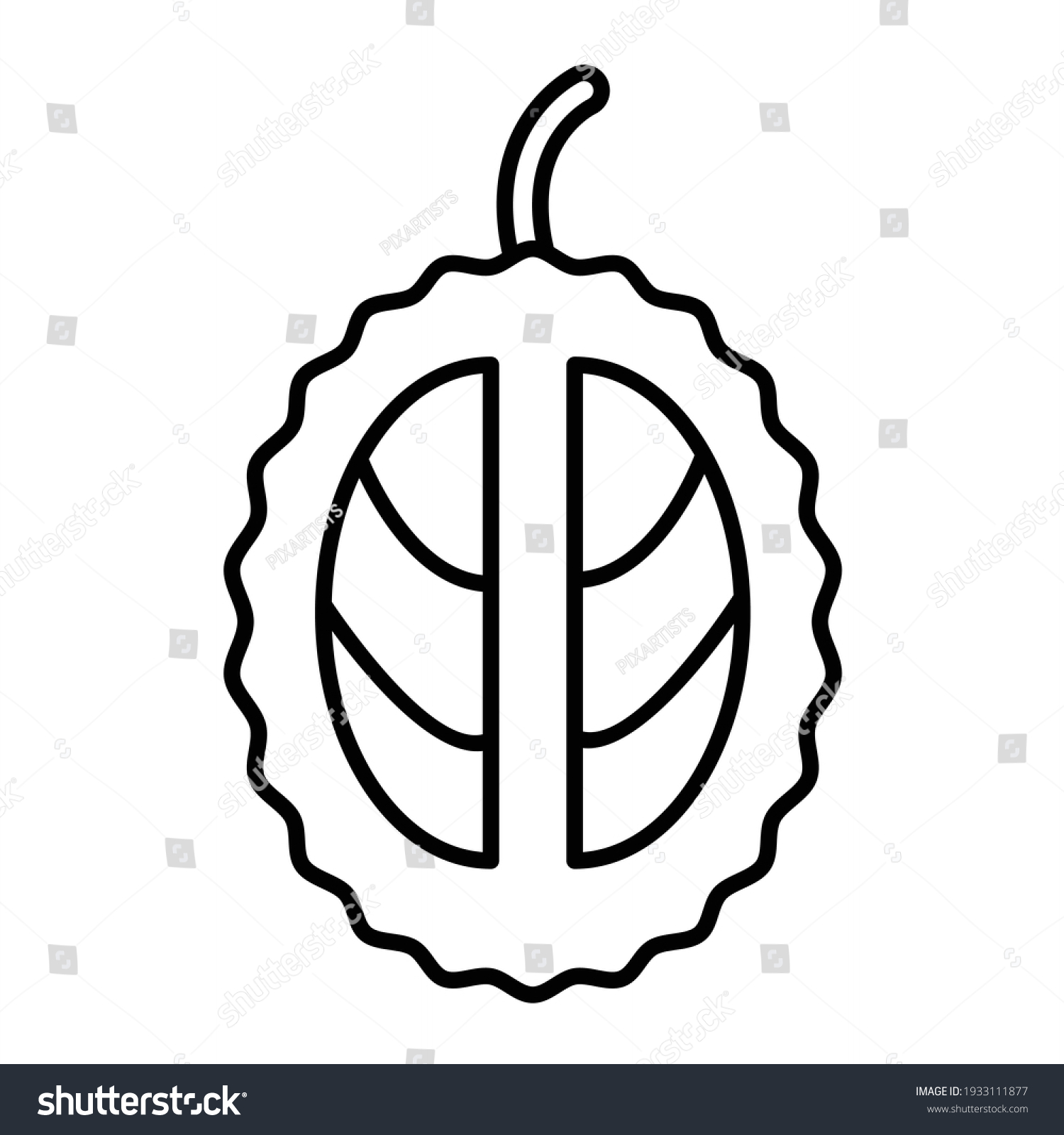 Vector Durian Outline Icon Design Stock Vector (Royalty Free ...